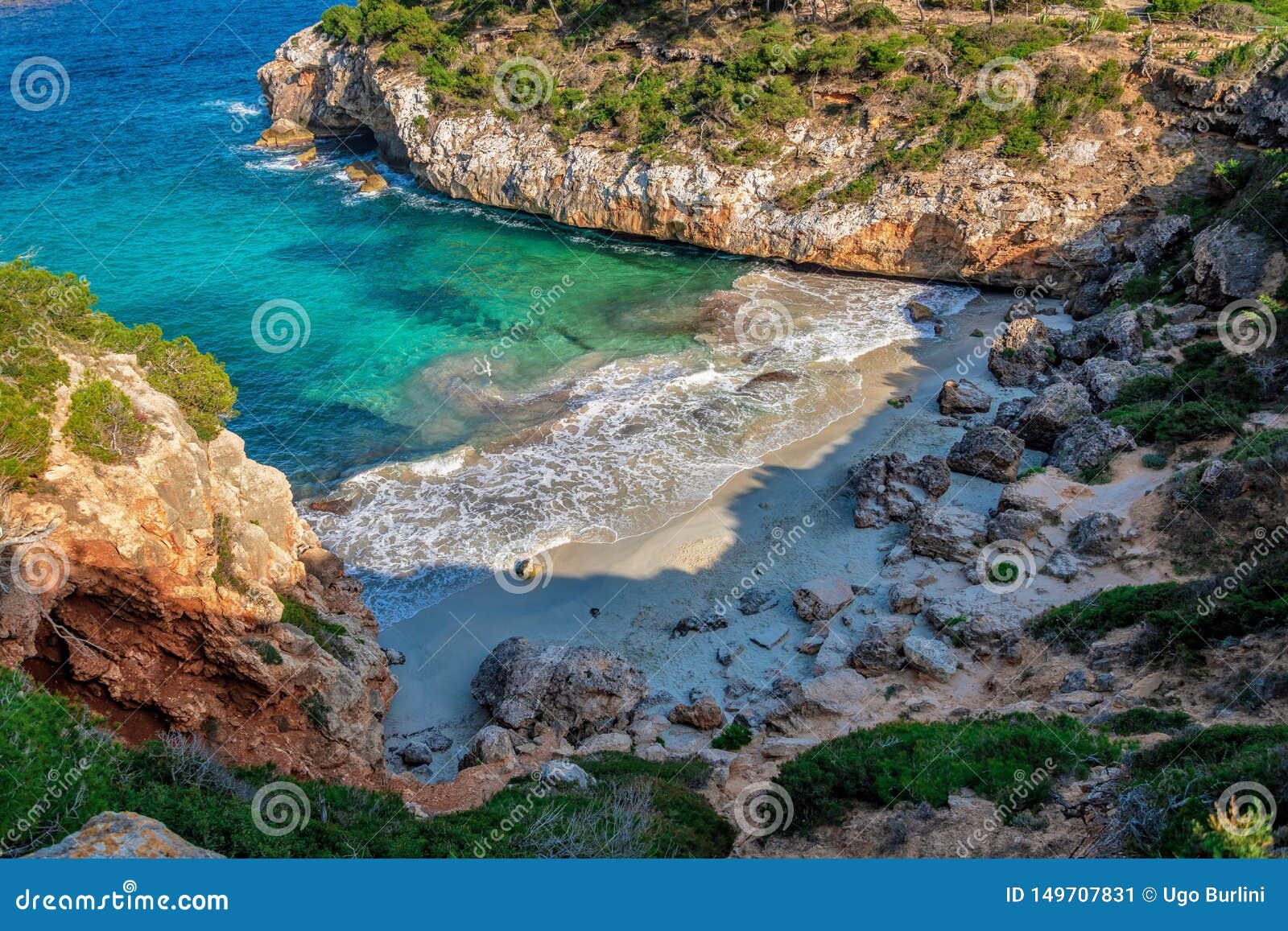 Warm Spring Day in Calo Des Moro Beach, Mallorca, Spain Stock Image ...