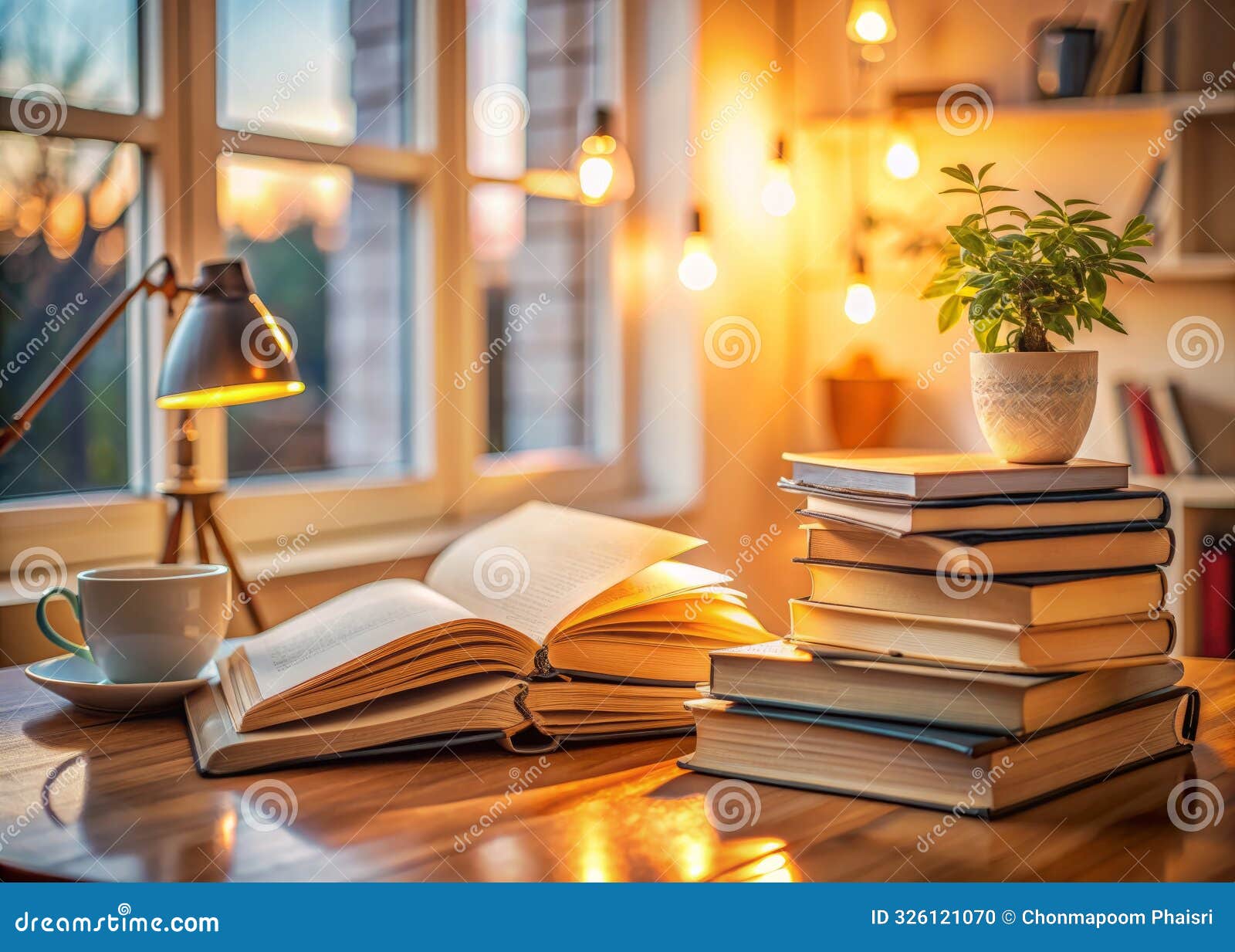 A Warm Stack of Open Textbooks with Scattered Handwritten Notes Lies on ...