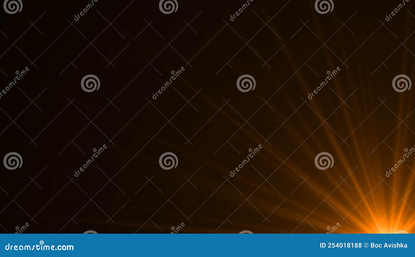 Warm Sun Rays Light Effects Isolated on Black Background for Overlay ...
