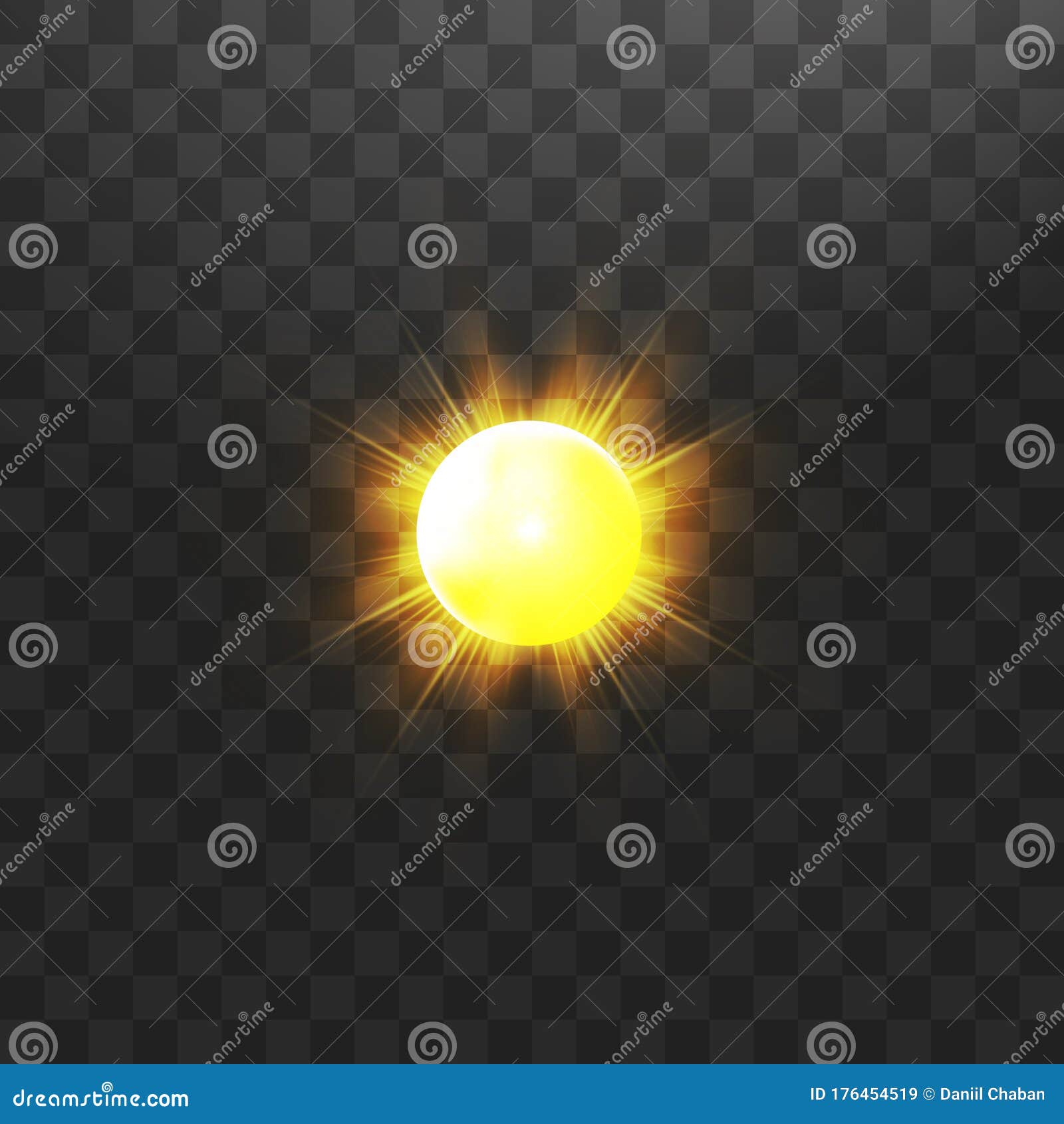 Warm Sun on a Transparent Background. Summer. Glare. Solar Rays. Stock ...