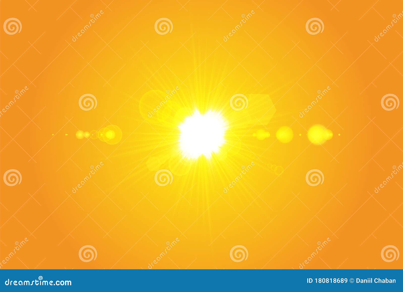 Warm Sun on a Yellow Background. Summer. Glare. Solar Rays. Stock ...
