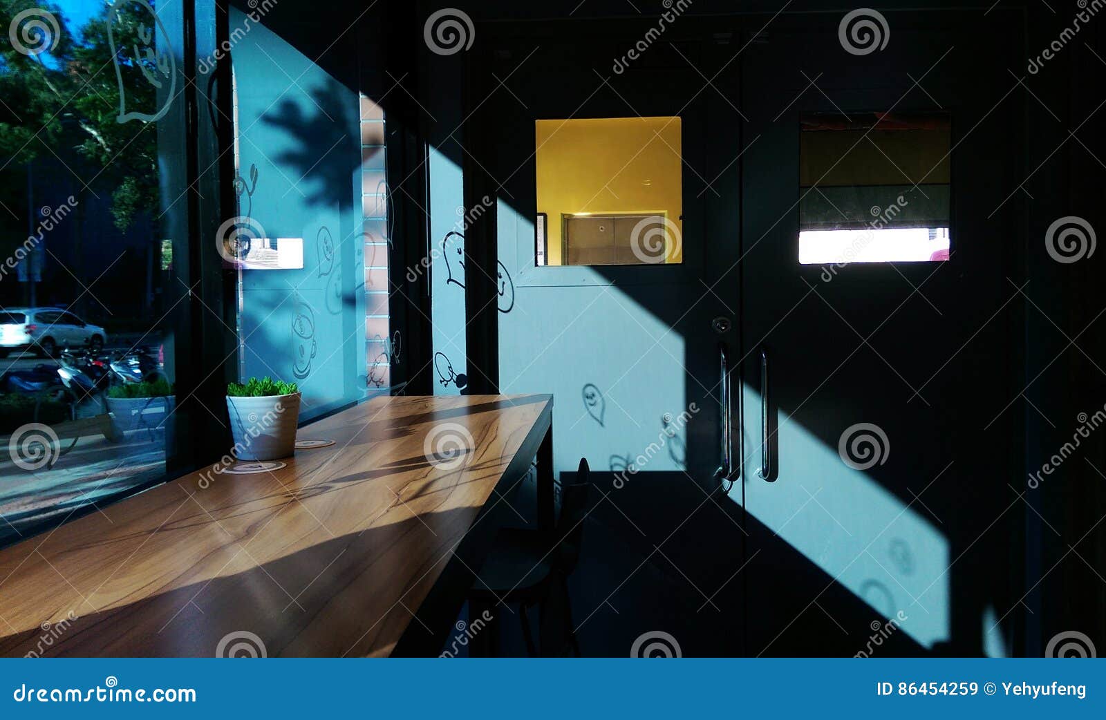 The Warm Sunlight through Window with Shadow Stock Image - Image of ...