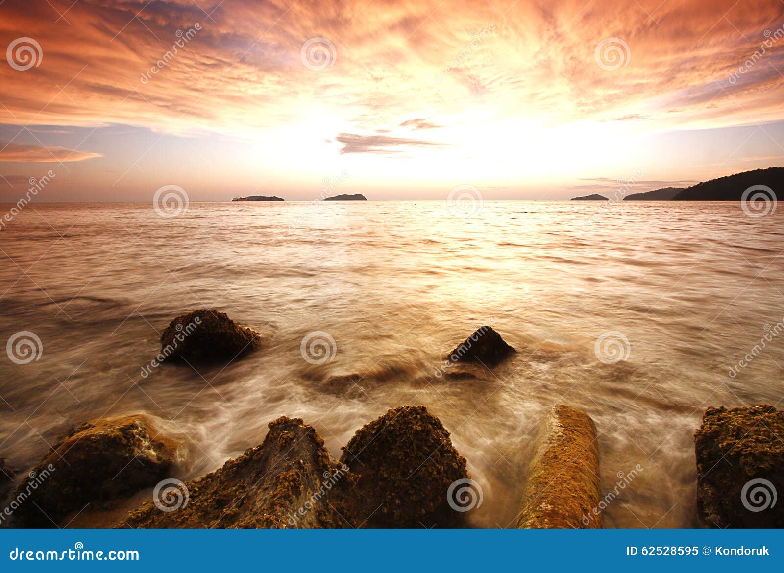Warm sunset stock image. Image of beach, sunset, malaysia - 62528595