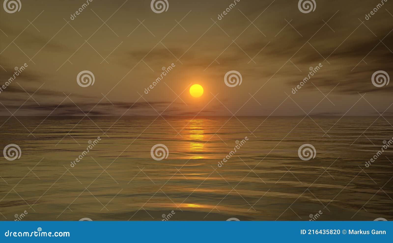 Warm Sunset Casting A Golden Hue Over A Lazy River With Overhanging ...