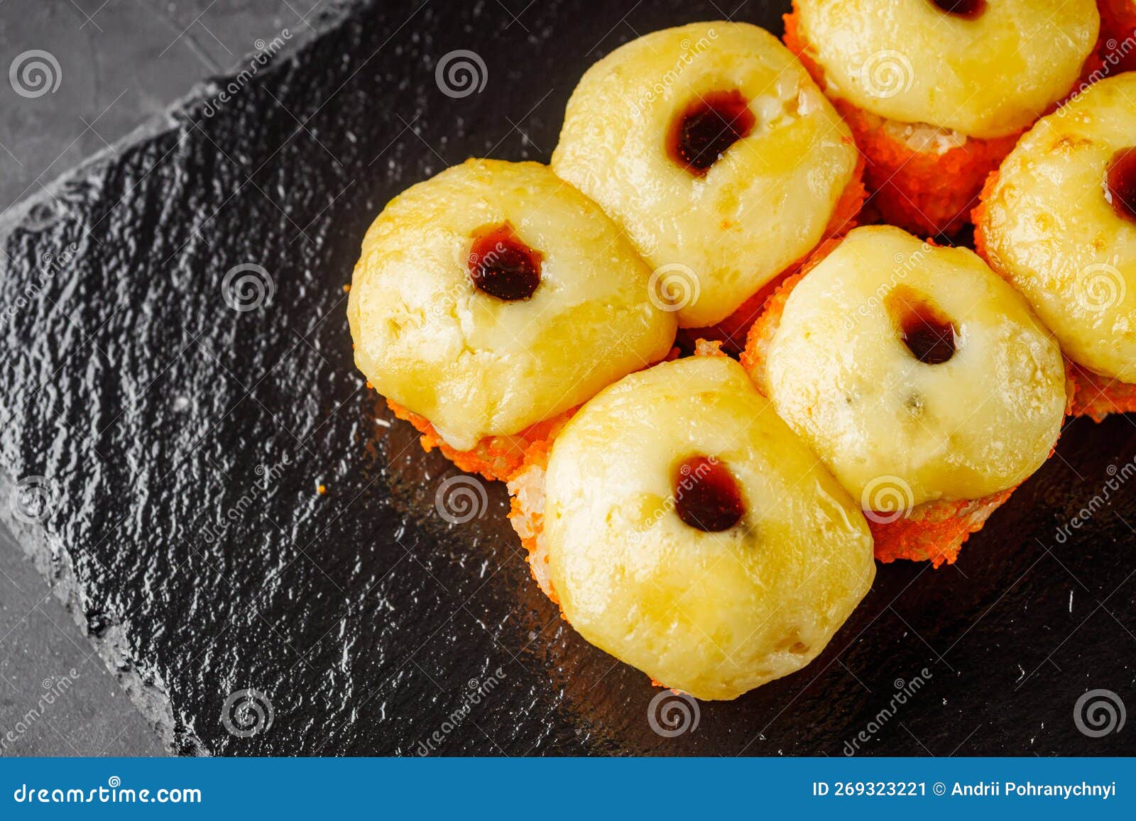 Warm Sushi Roll with Tuna and Cheese Cap Stock Image - Image of fresh ...