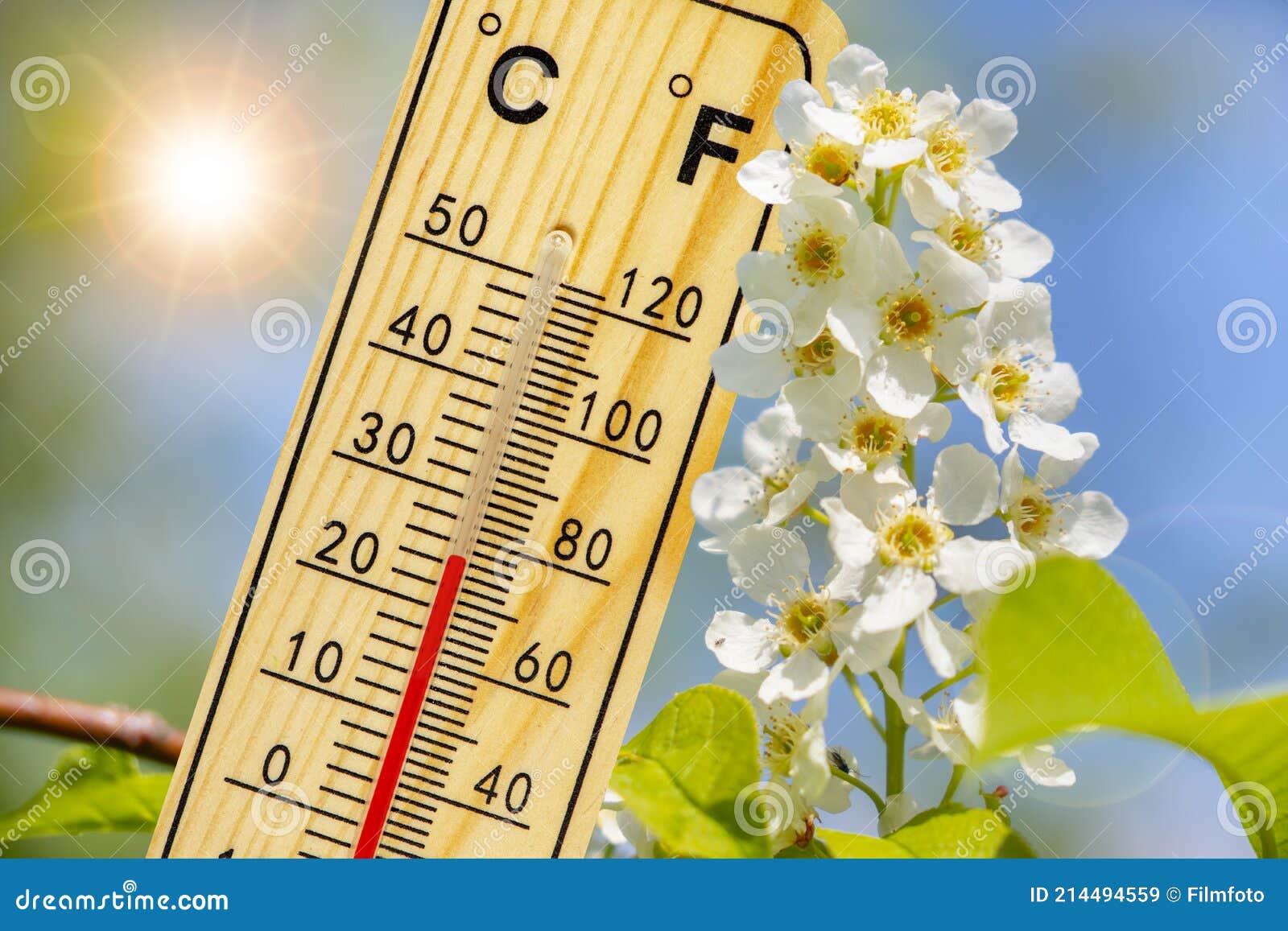 Warm Temperature at Spring with Fine Weather and Sun Stock Image ...