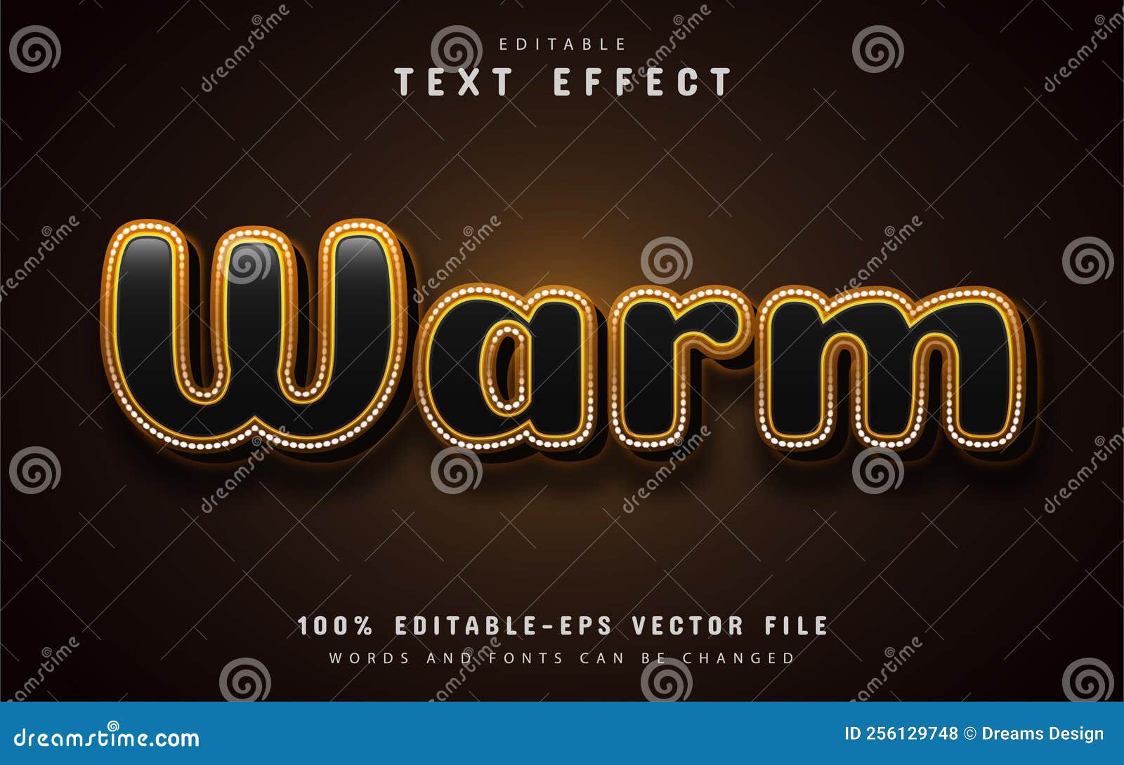 Warm Text, Editable 3d Text Effect Stock Vector - Illustration of ...