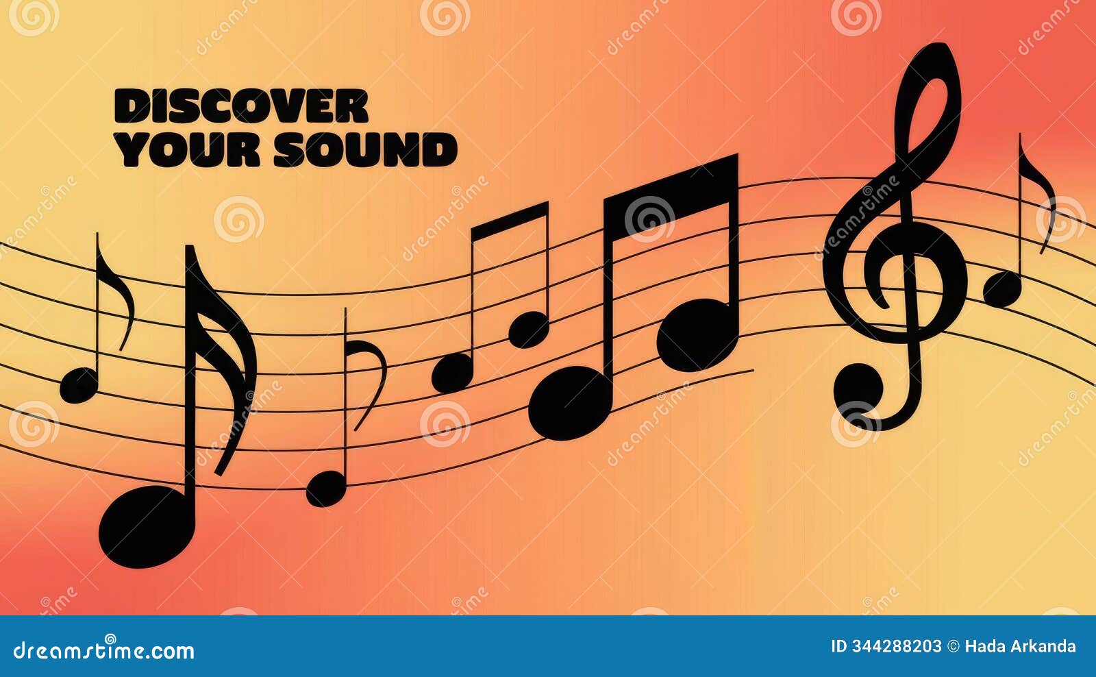 Warm-toned Banner with Music Notes, Perfect for a Music App Background ...