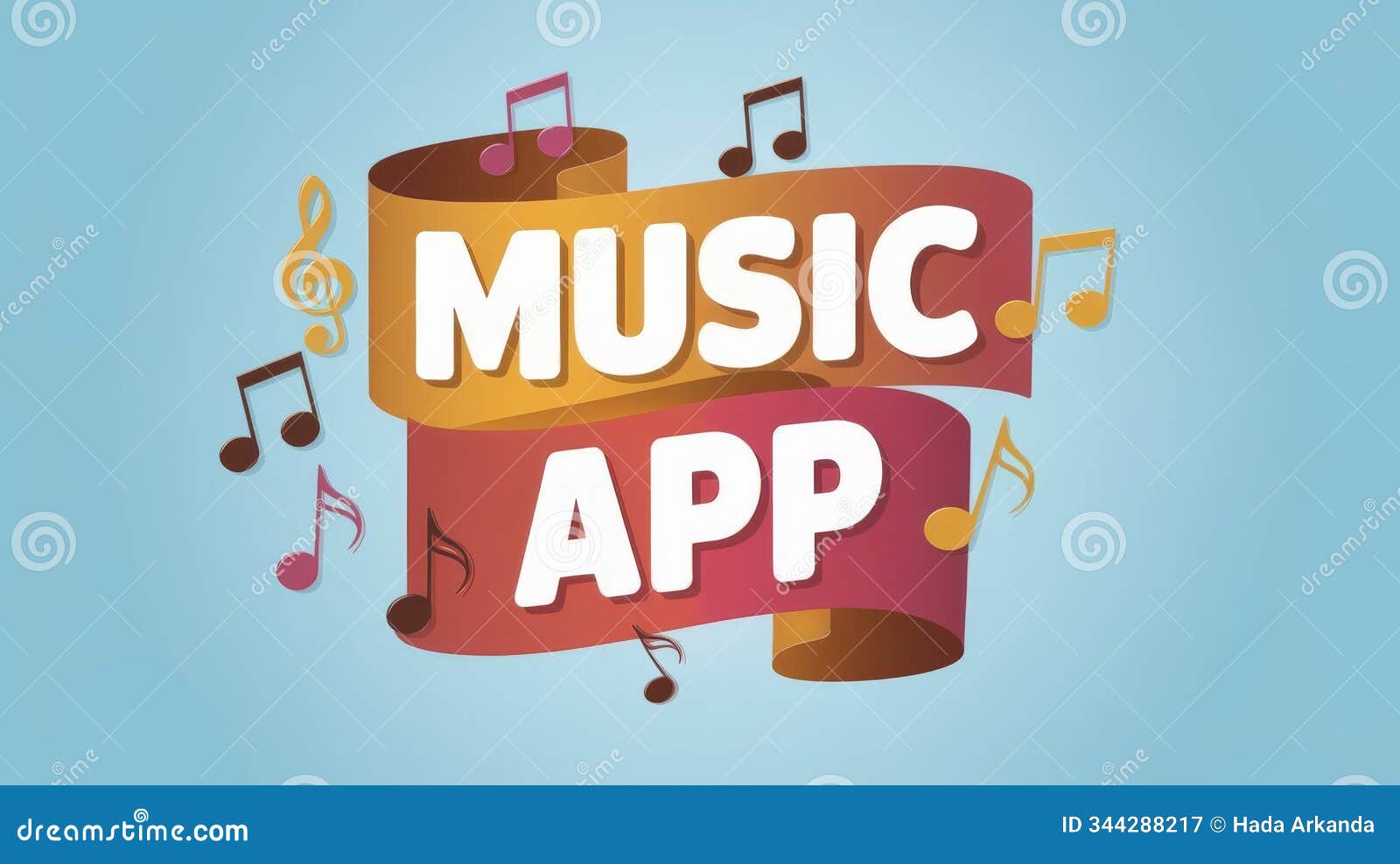 Warm-toned Banner with Music Notes, Perfect for a Music App Background ...