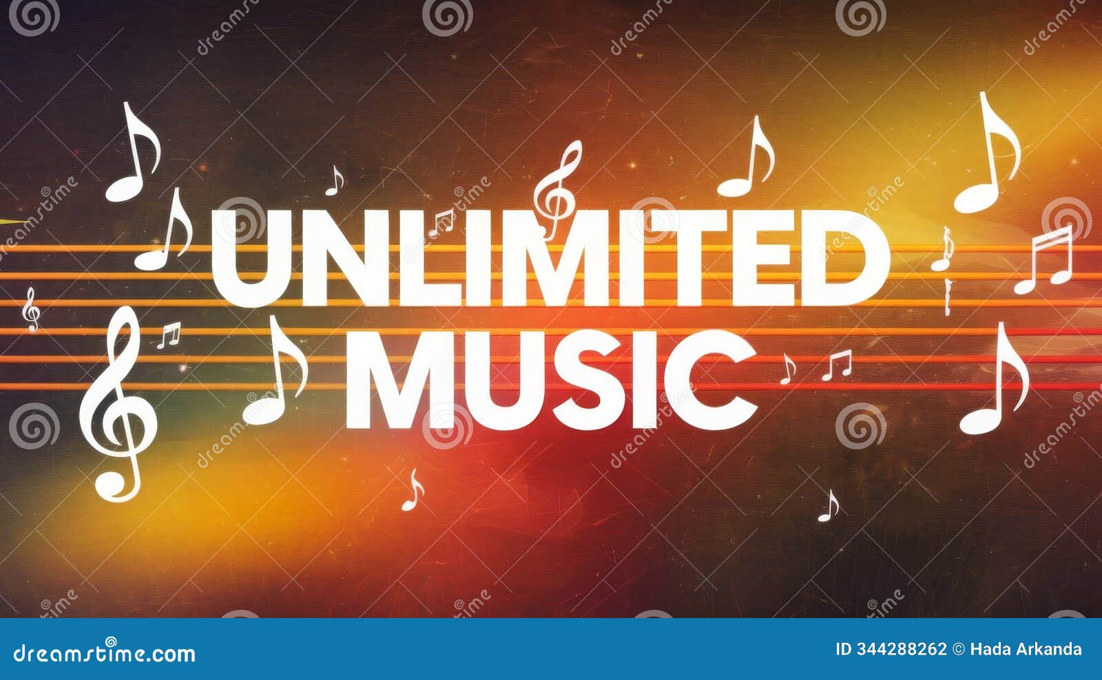 Warm-toned Banner with Music Notes, Perfect for a Music App Background ...