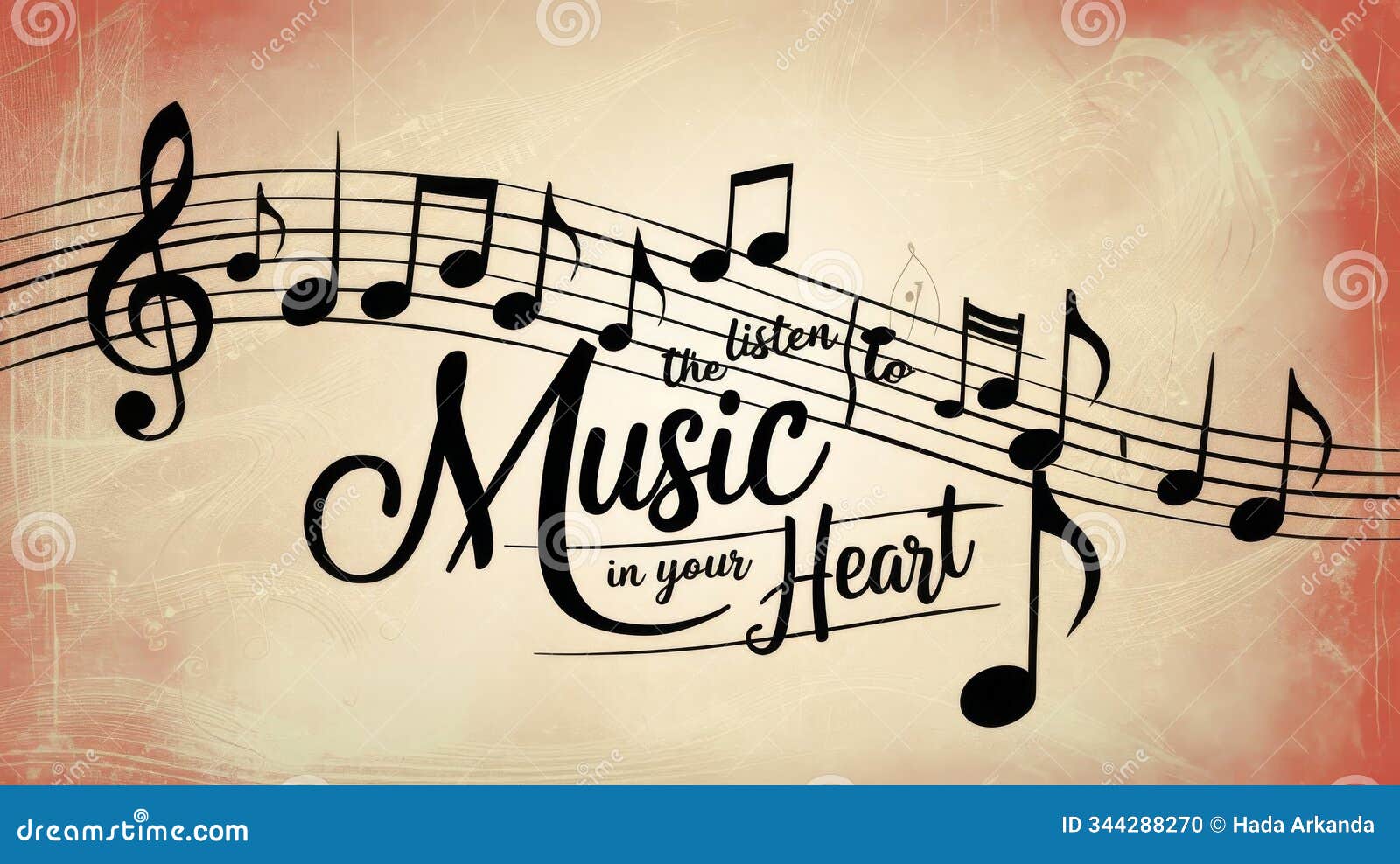 Warm-toned Banner with Music Notes, Perfect for a Music App Background ...