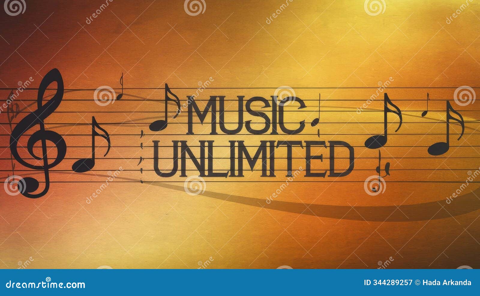 Warm-toned Banner with Music Notes, Perfect for a Music App Background ...