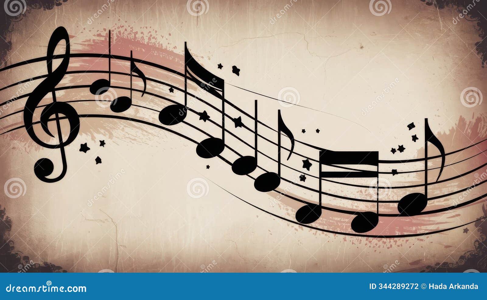 Warm-toned Banner with Music Notes, Perfect for a Music App Background ...