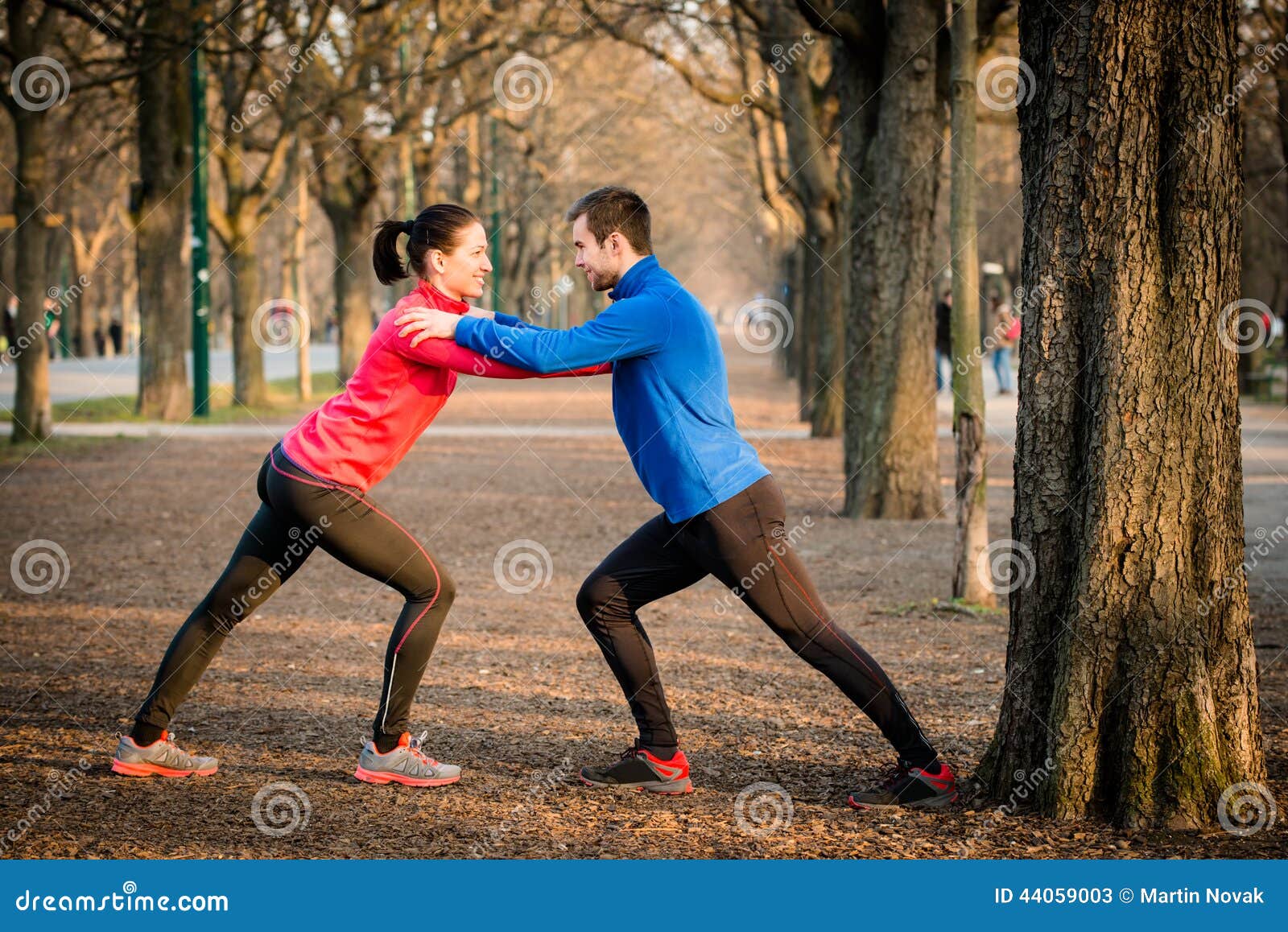 Warm up before jogging stock image. Image of together - 44059003
