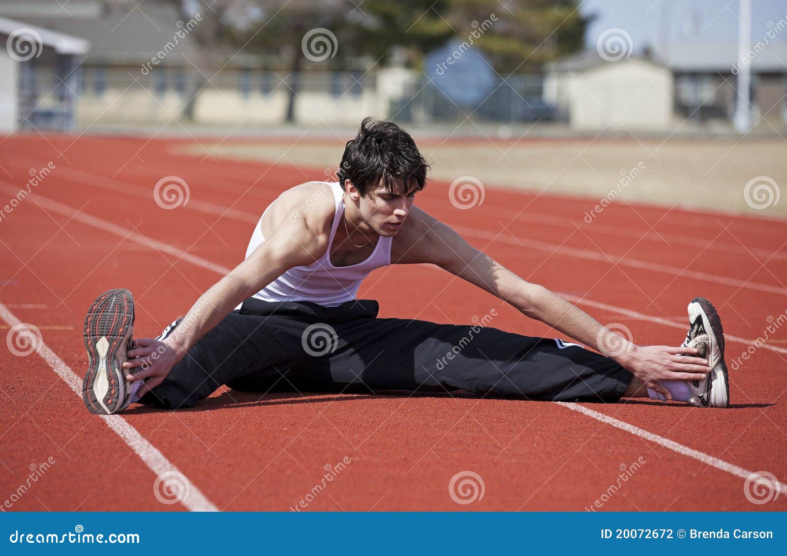 Warm Up Leg Stretch stock photo. Image of practice, lanes - 20072672