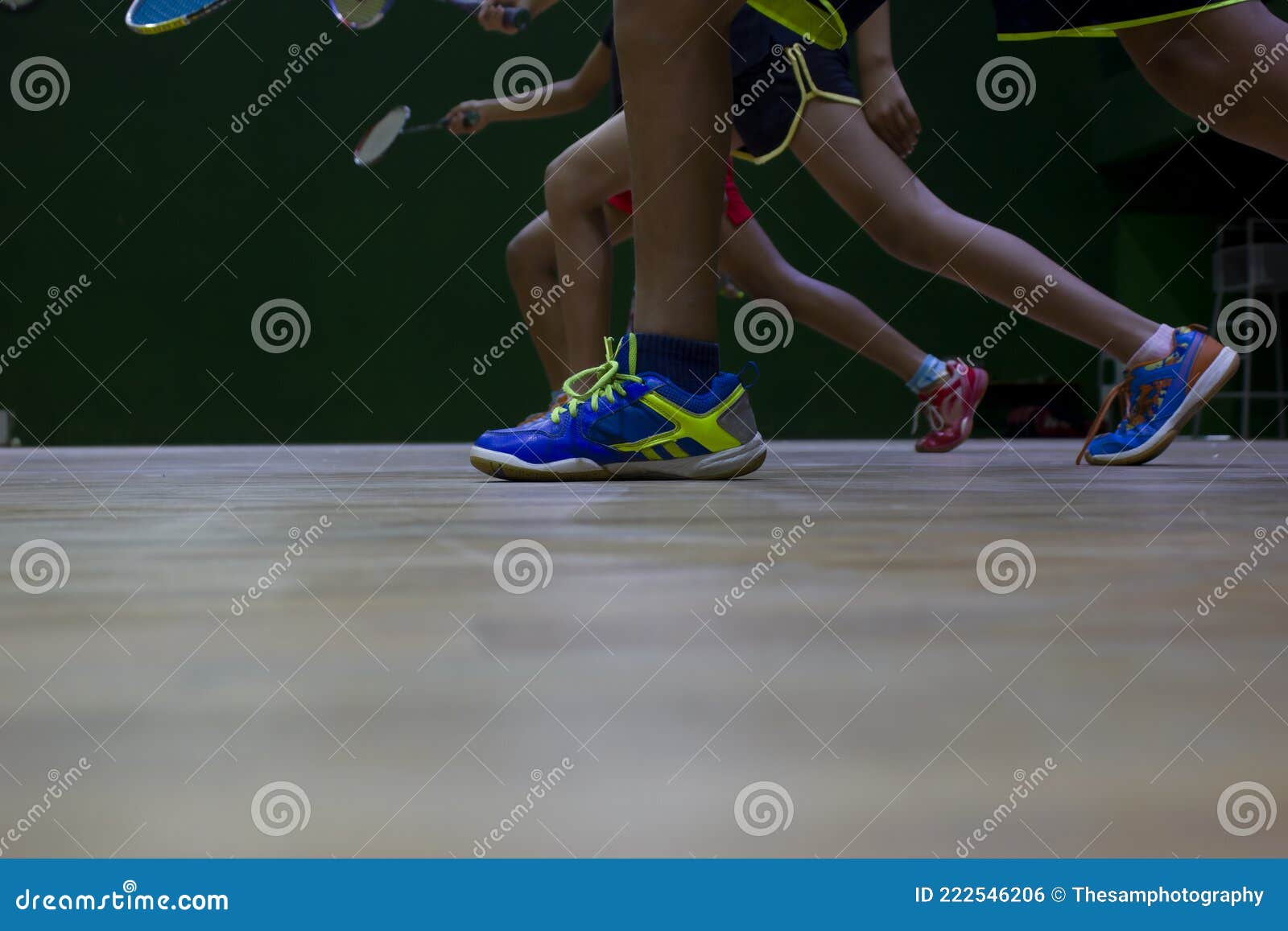 Warm Up Session of Badminton Players Stock Photo - Image of jump ...