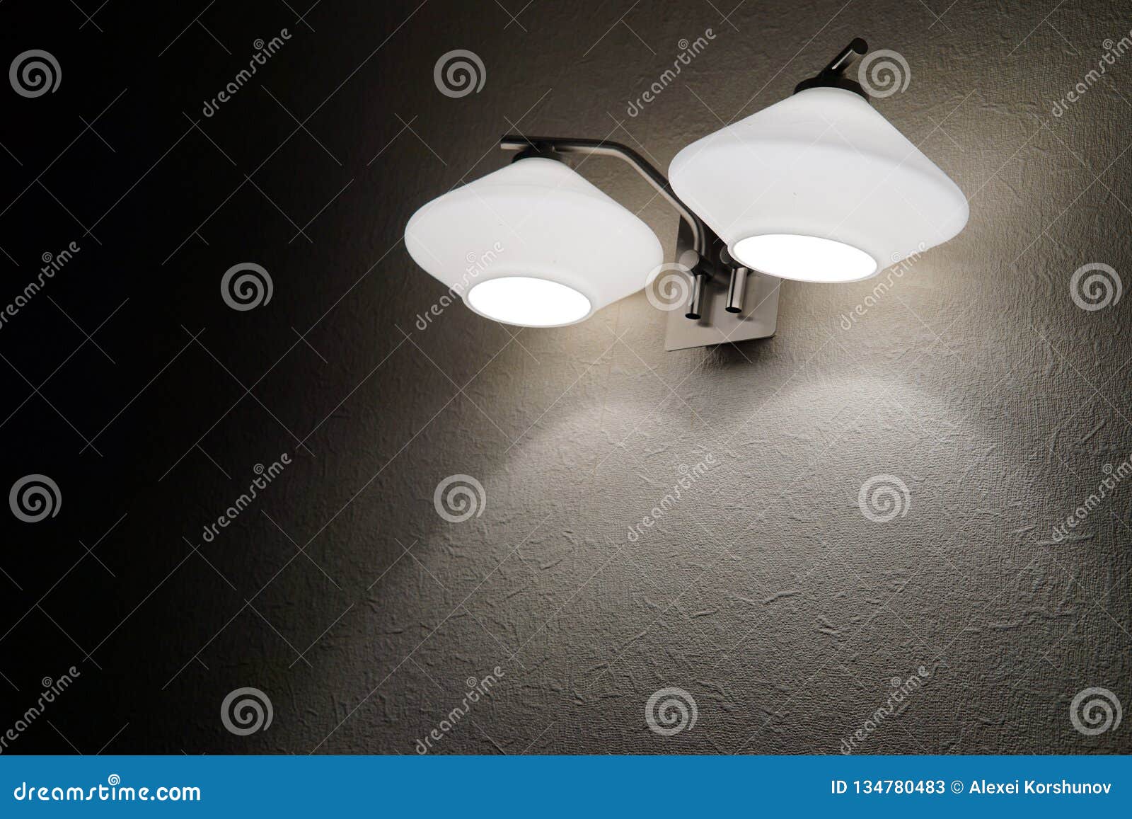 Warm Wall Sconce with Two Lamps Background Stock Image - Image of bulb ...
