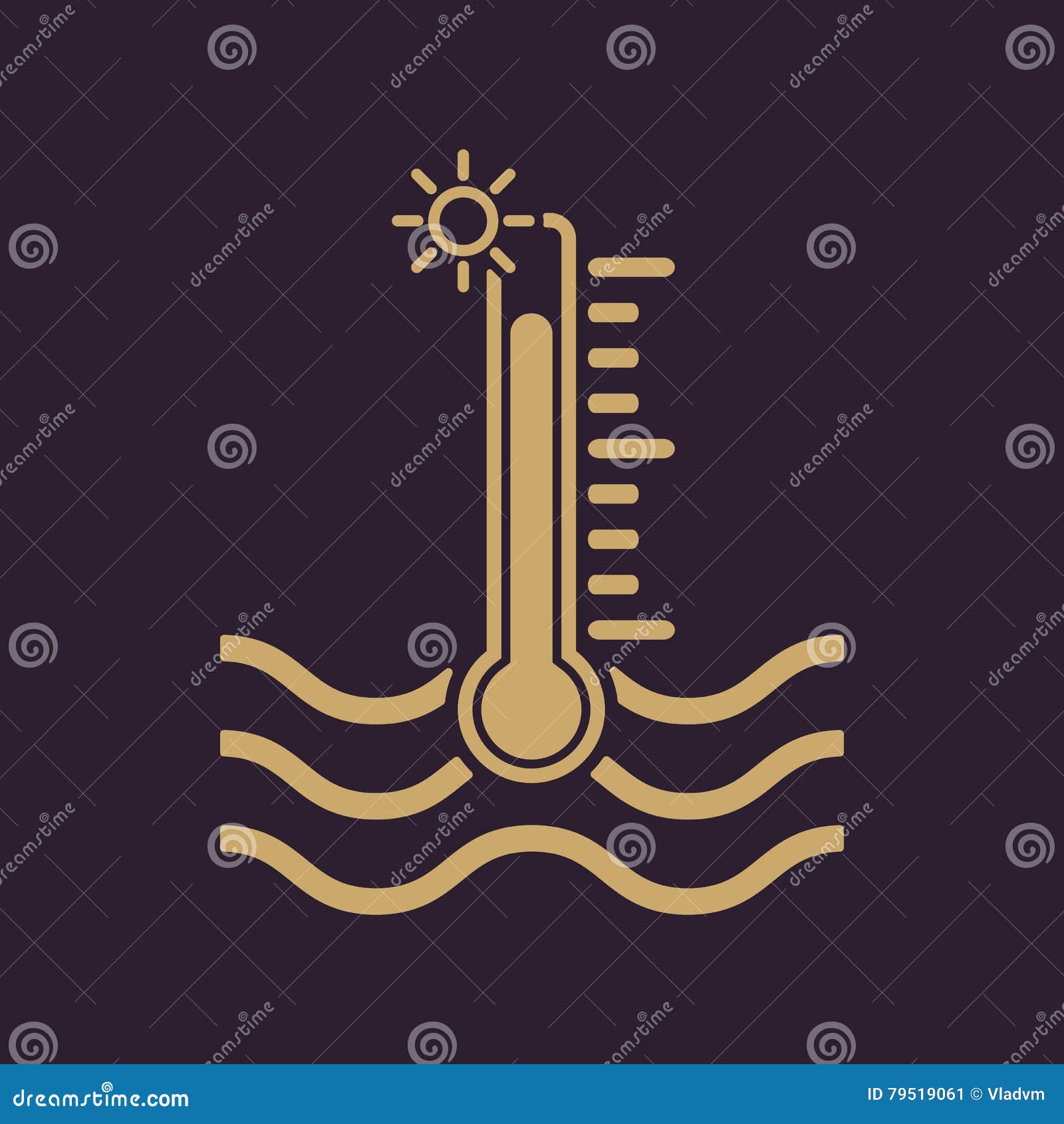 The Warm Water Temperature Icon. Hot Liquid Symbol Stock Vector ...