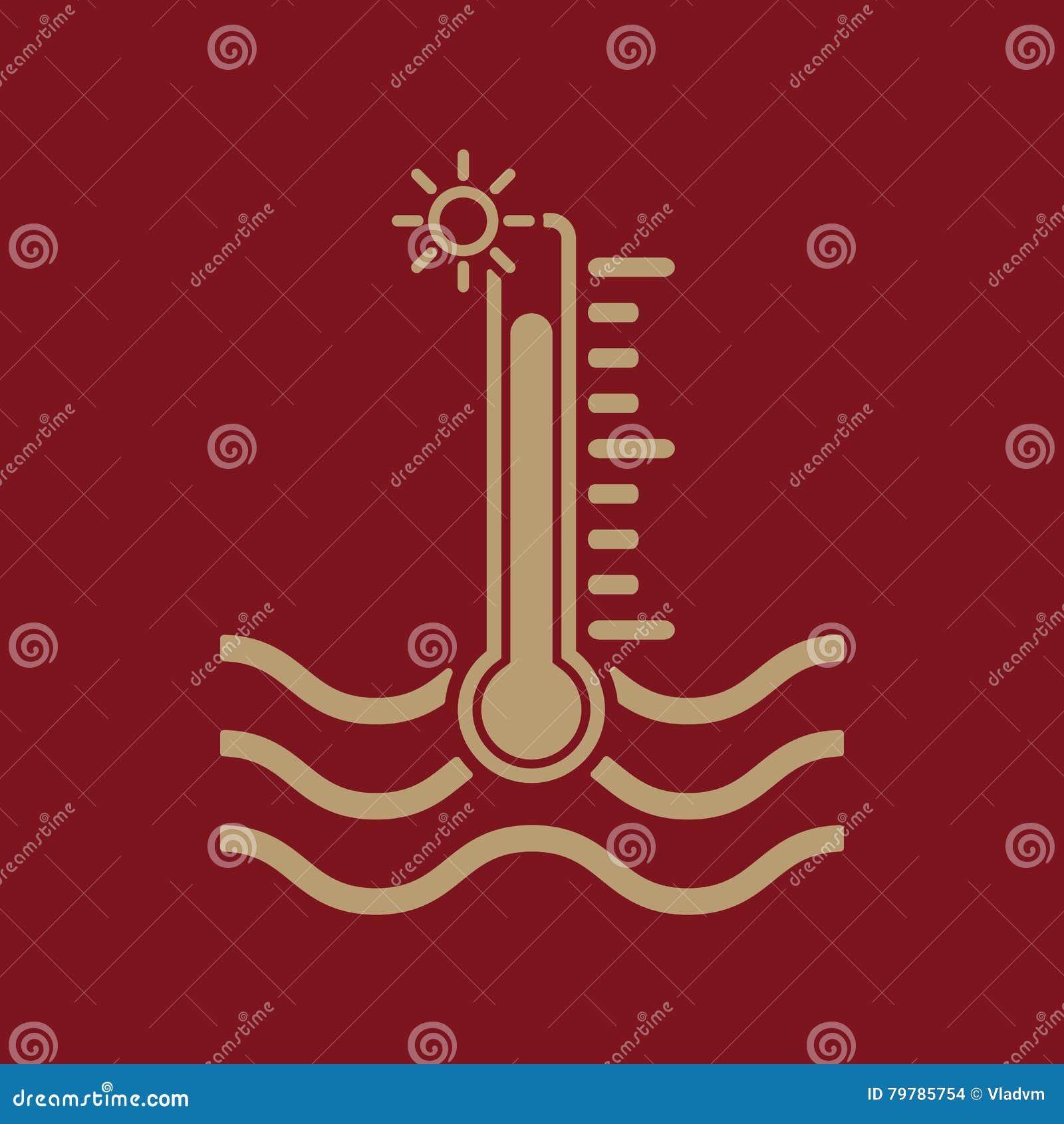 The Warm Water Temperature Icon. Hot Liquid Symbol Stock Vector ...
