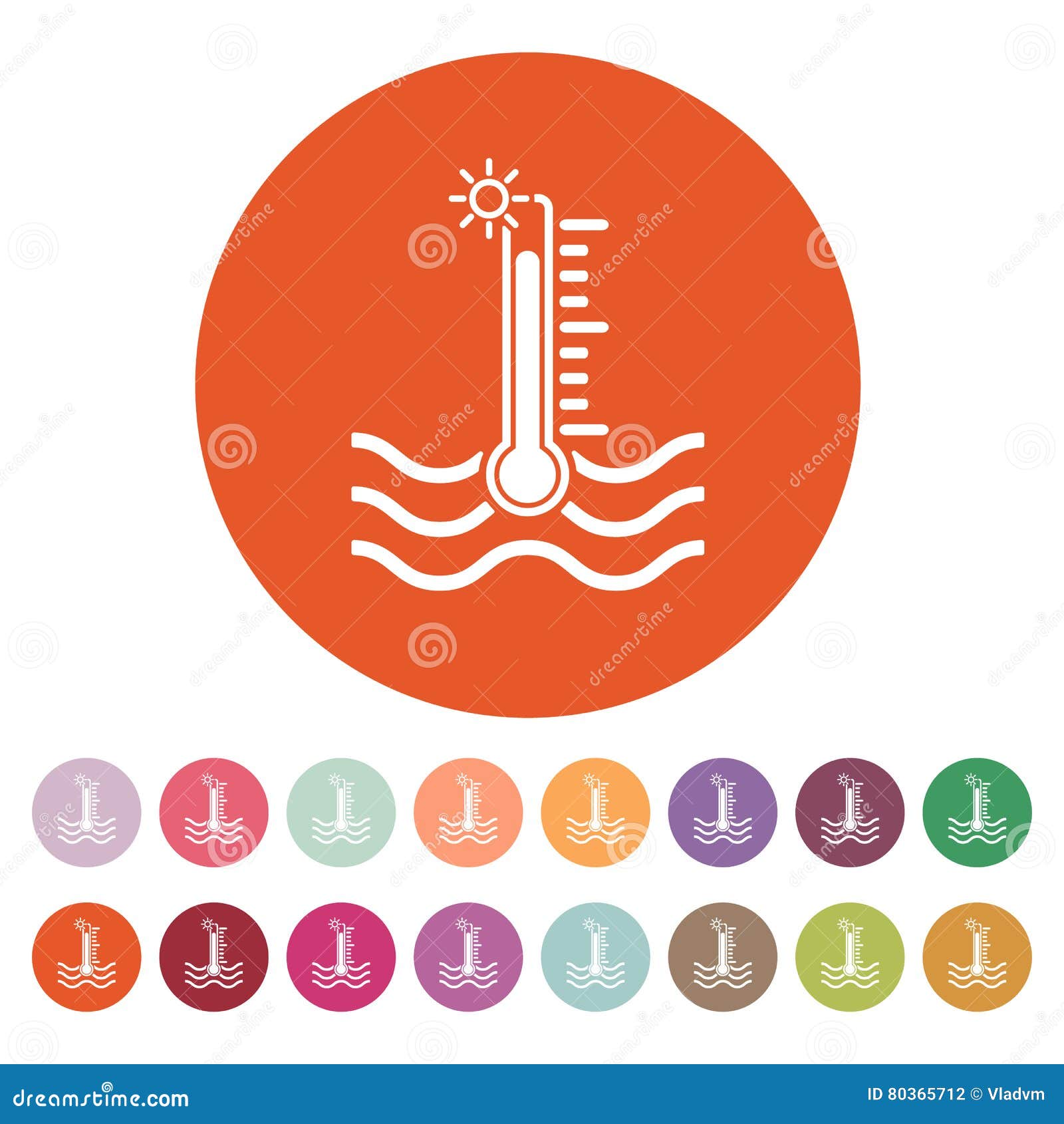 The Warm Water Temperature Icon. Hot Liquid Symbol Stock Vector ...