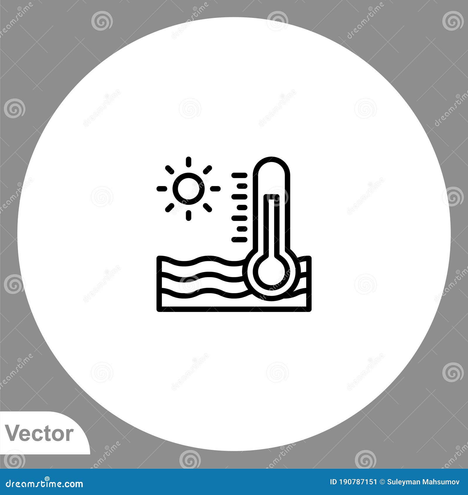 Warm Water Vector Icon Sign Symbol Stock Vector - Illustration of green ...