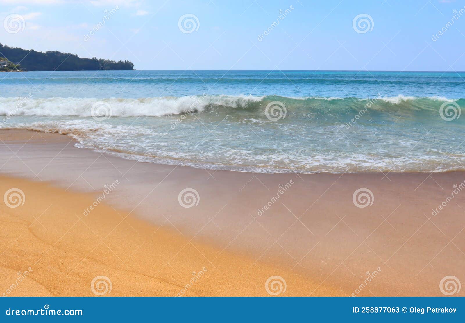 Warm Waves of a Tropical Beach Wash the Sand Stock Image - Image of ...