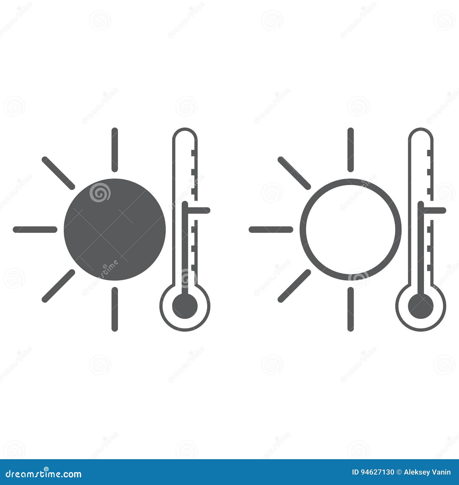Warm Weather Icon. Solid and Outline. Stock Vector - Illustration of ...