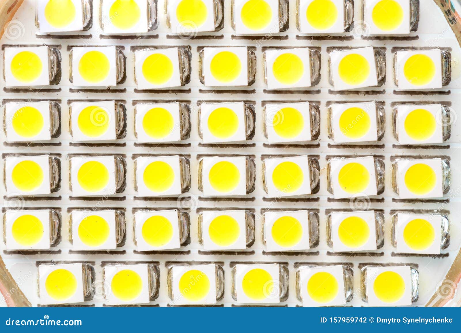 Warm White Power LED, Electronic Component on Macro. Stock Photo ...