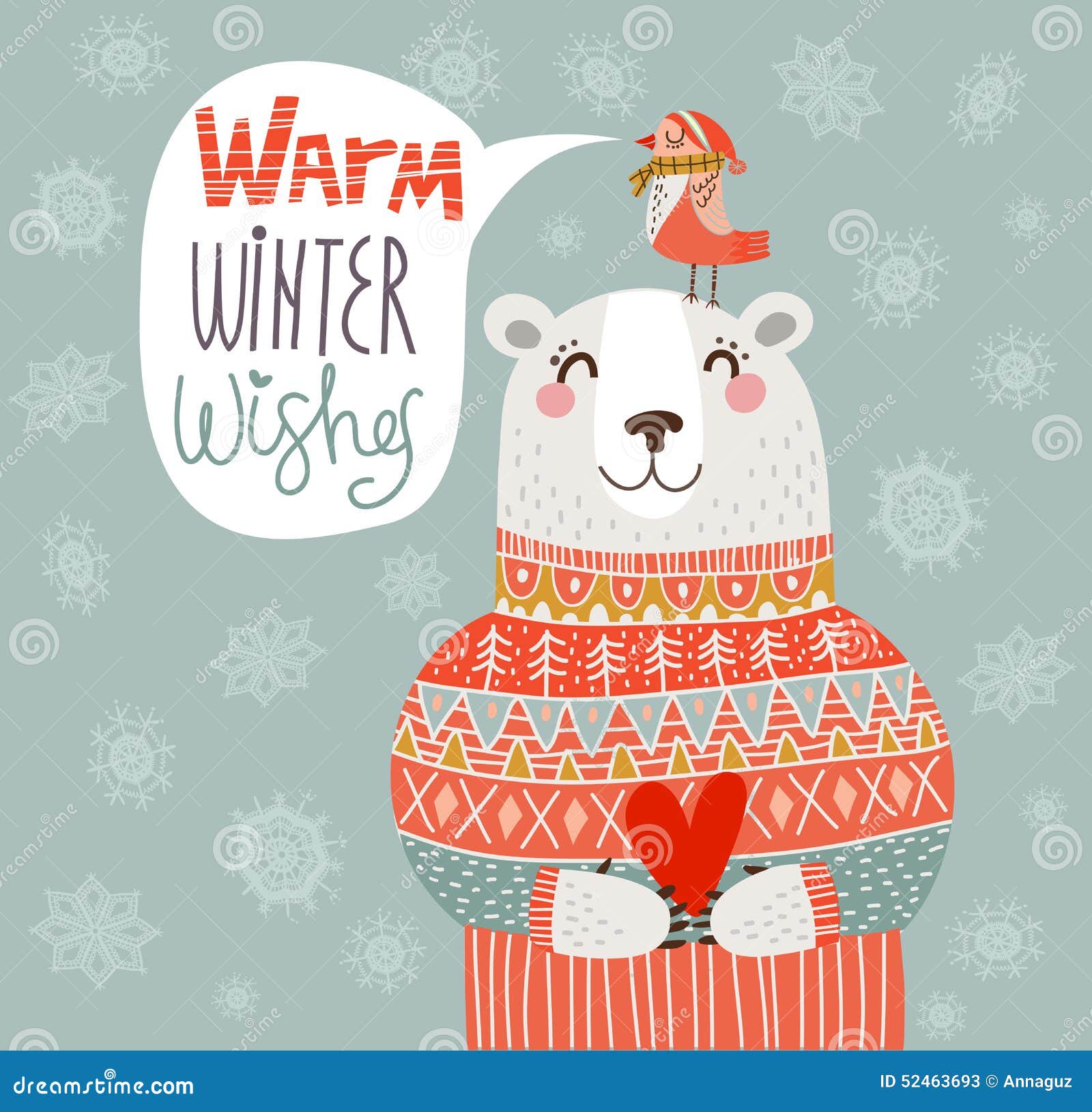 Warm Winter Wishes Card in Vector Stock Vector - Illustration of design ...