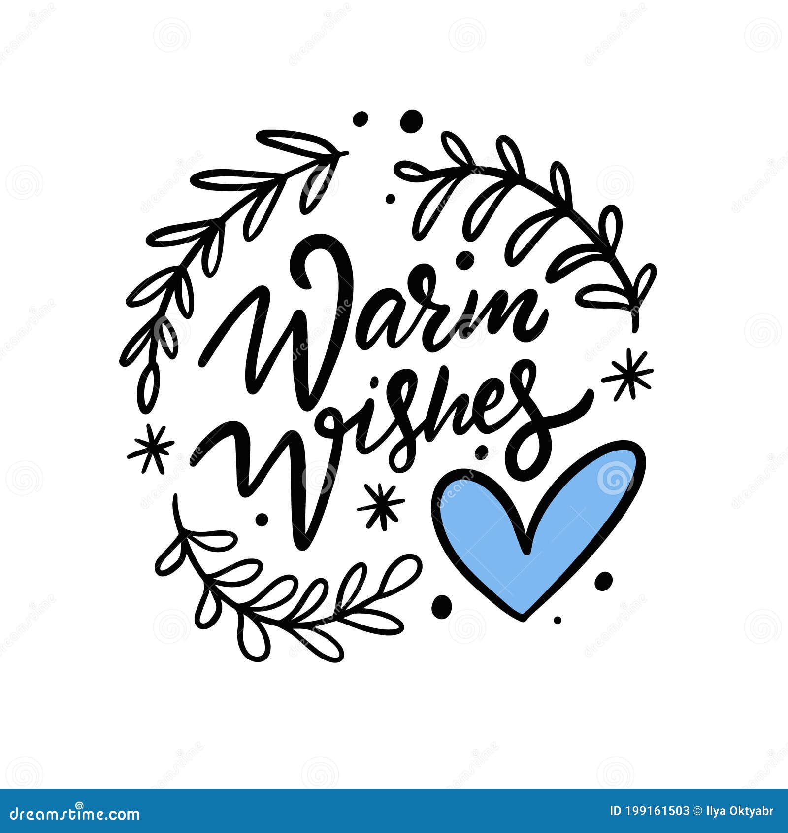 Warm Wishes. Hand Drawn Calligraphy. Modern Lettering Stock Vector ...