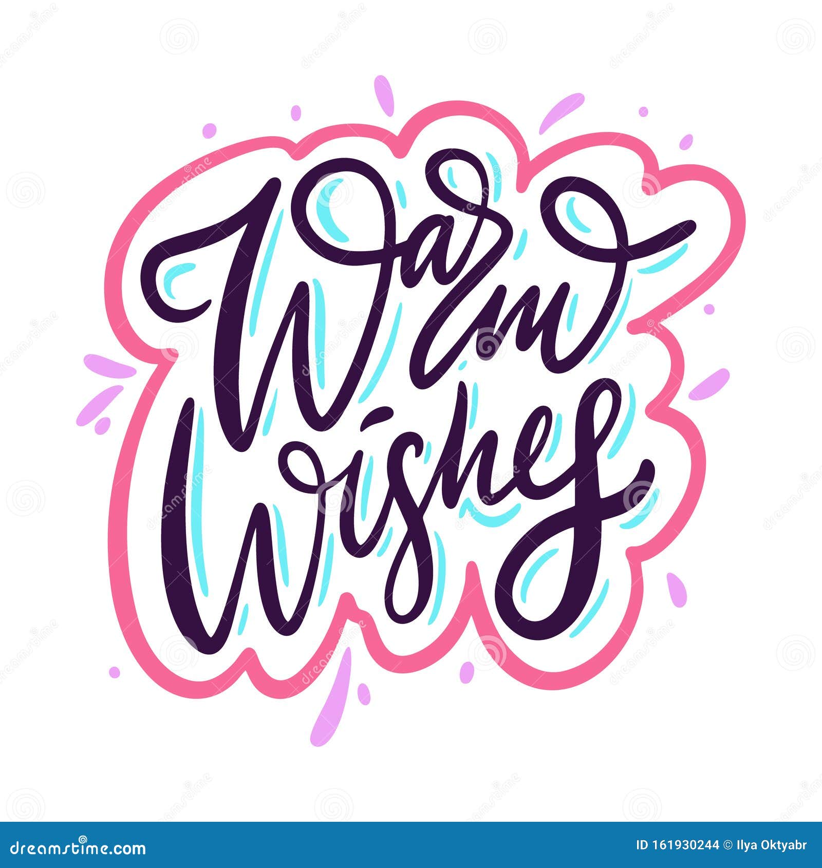 Warm Wishes. Hand Drawn Vector Lettering Phrase Stock Illustration ...