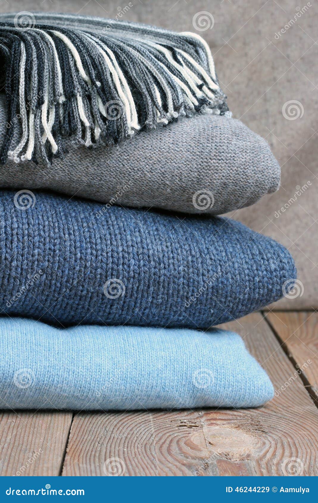 Warm Wool Clothing on a Table Stock Image - Image of bright, clean ...