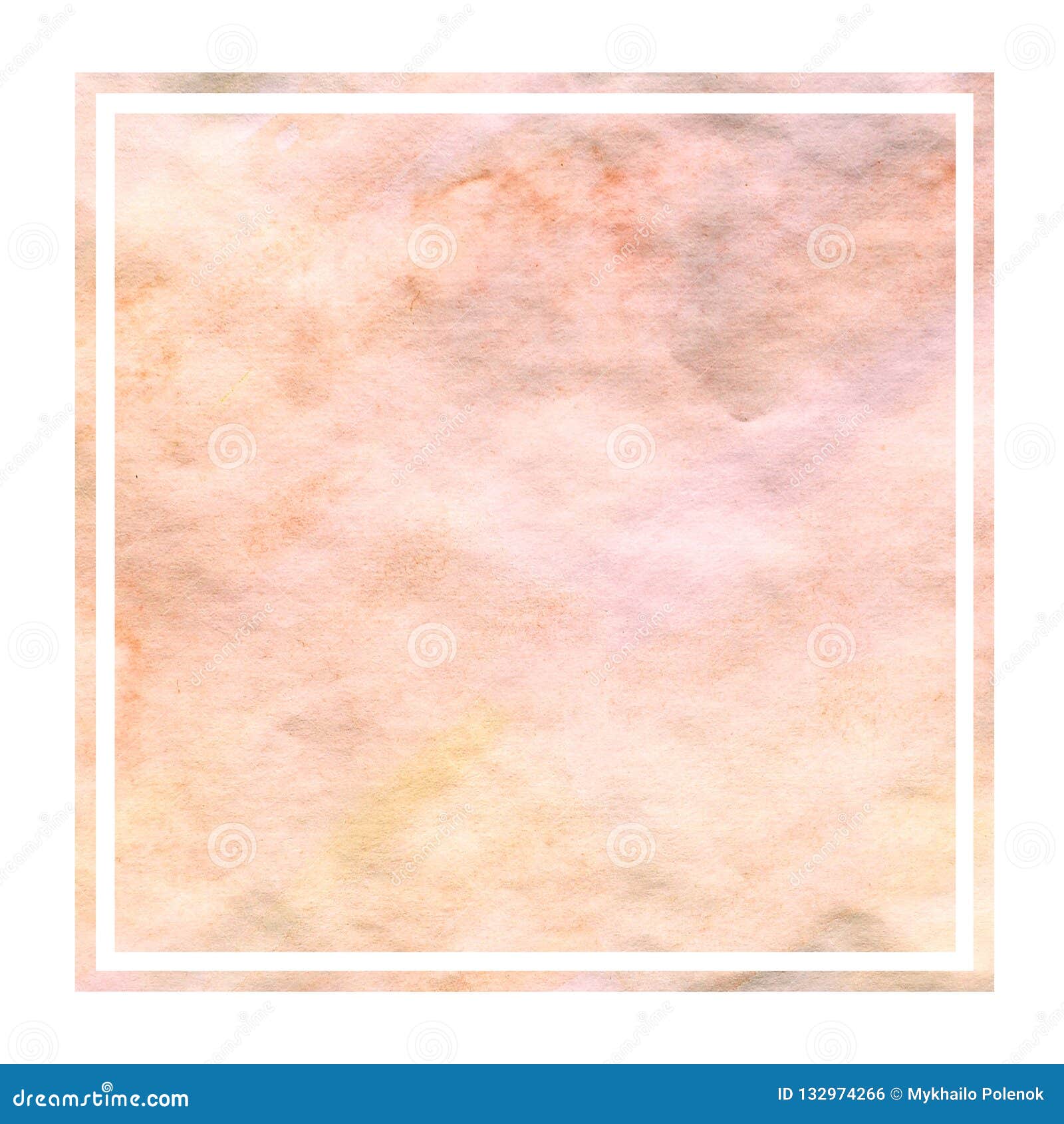 Warm Yellow Hand Drawn Watercolor Rectangular Frame Background Texture ...
