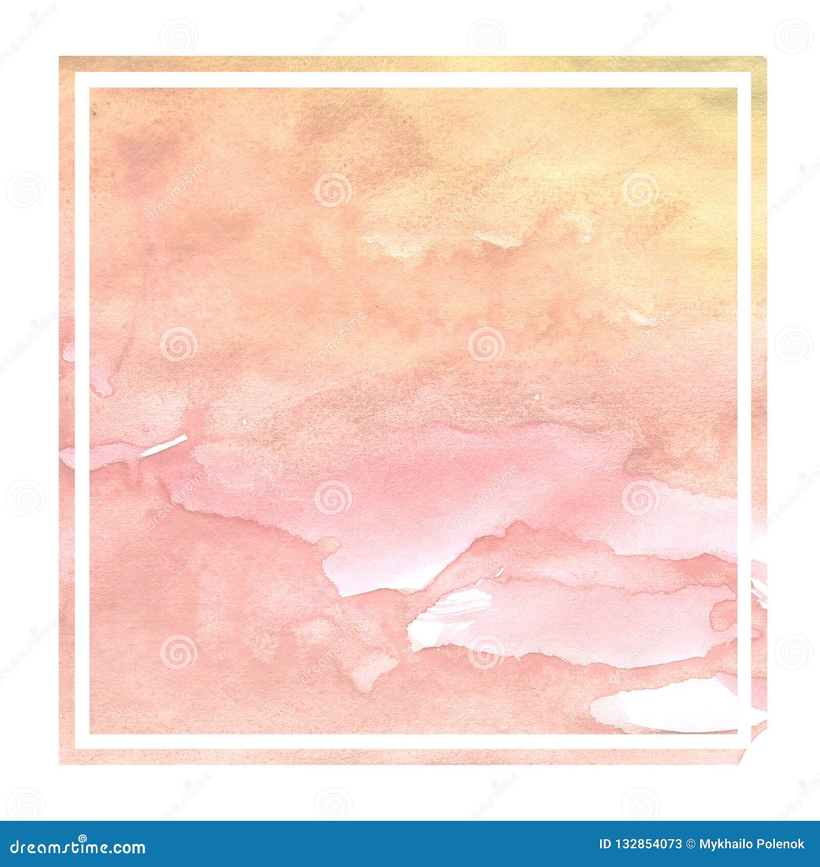Warm Yellow Hand Drawn Watercolor Rectangular Frame Background Texture ...
