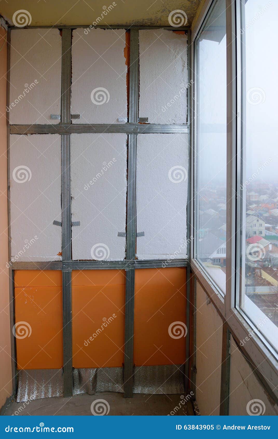 Warming of the balcony stock image. Image of occupation - 63843905