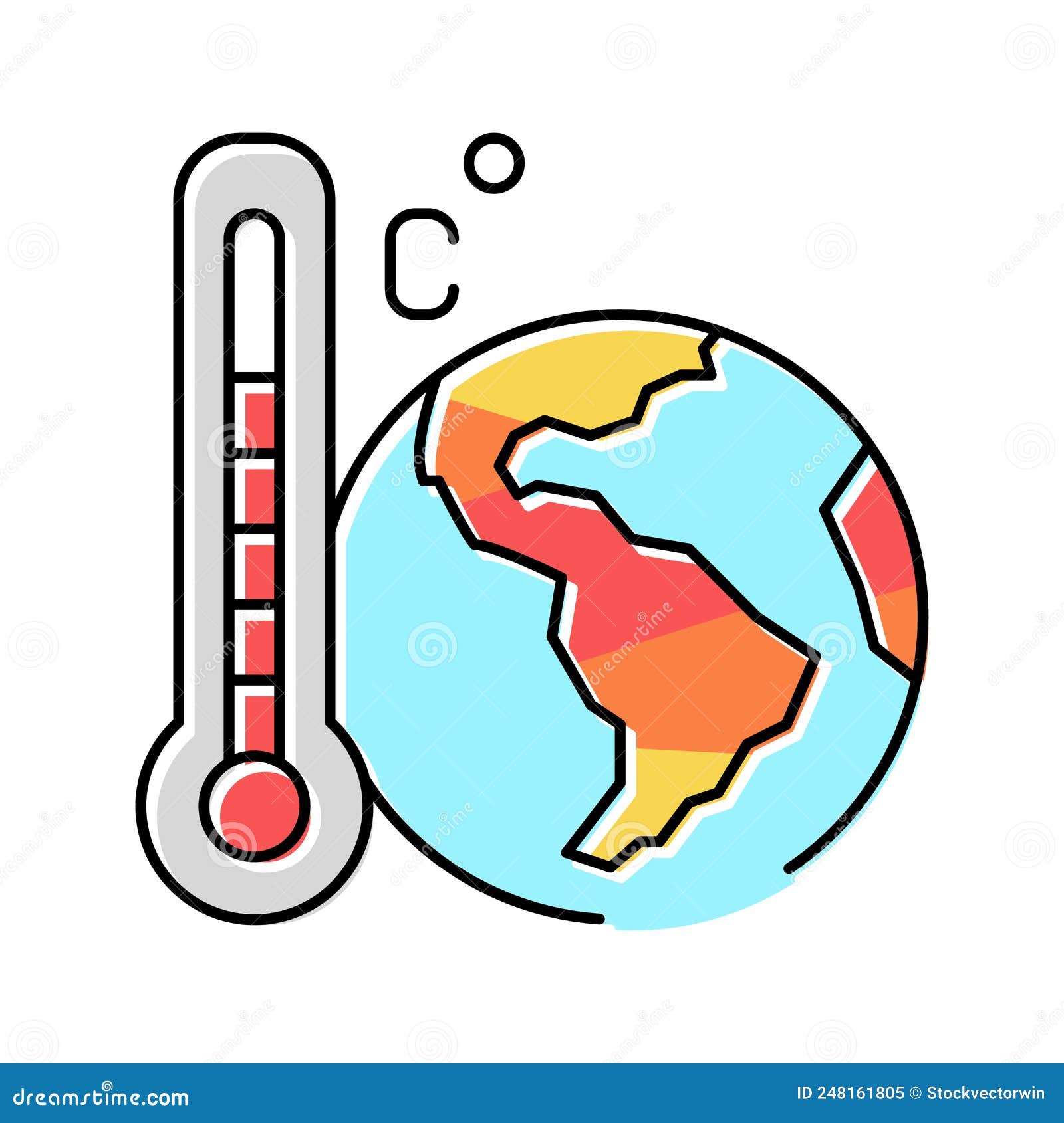 Warming Effect Color Icon Vector Illustration Stock Vector ...
