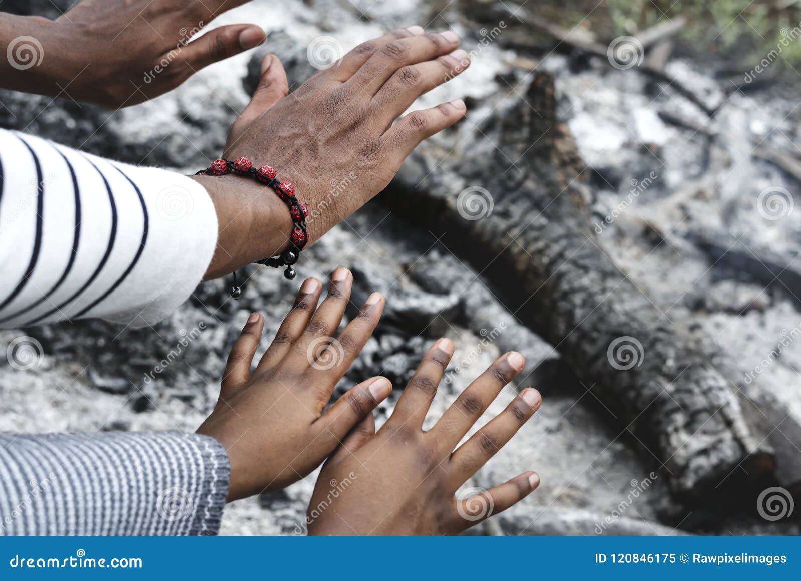 Warming the Hands by the Campfire Ashes Stock Image - Image of nature ...