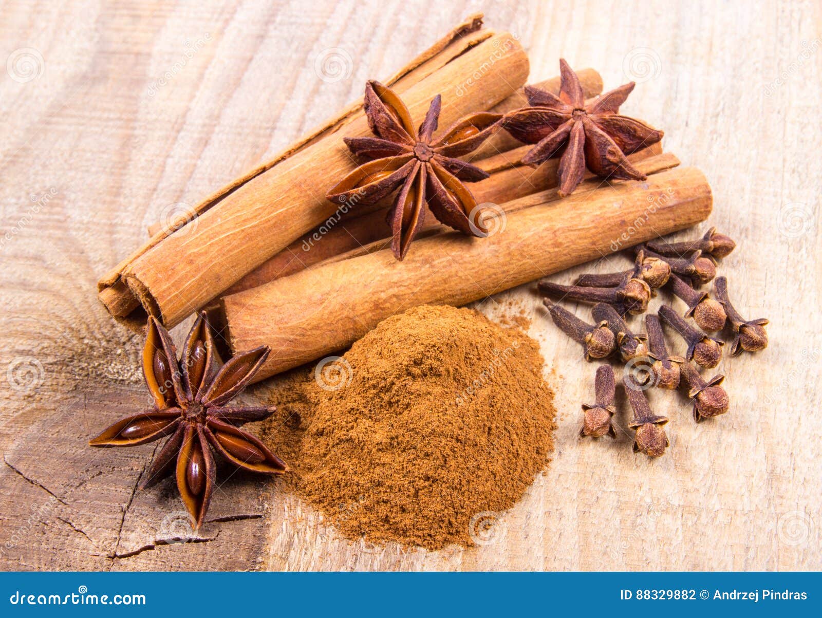 Warming Spices - Cinnamon, Star Anise, Cloves. Stock Photo - Image of ...