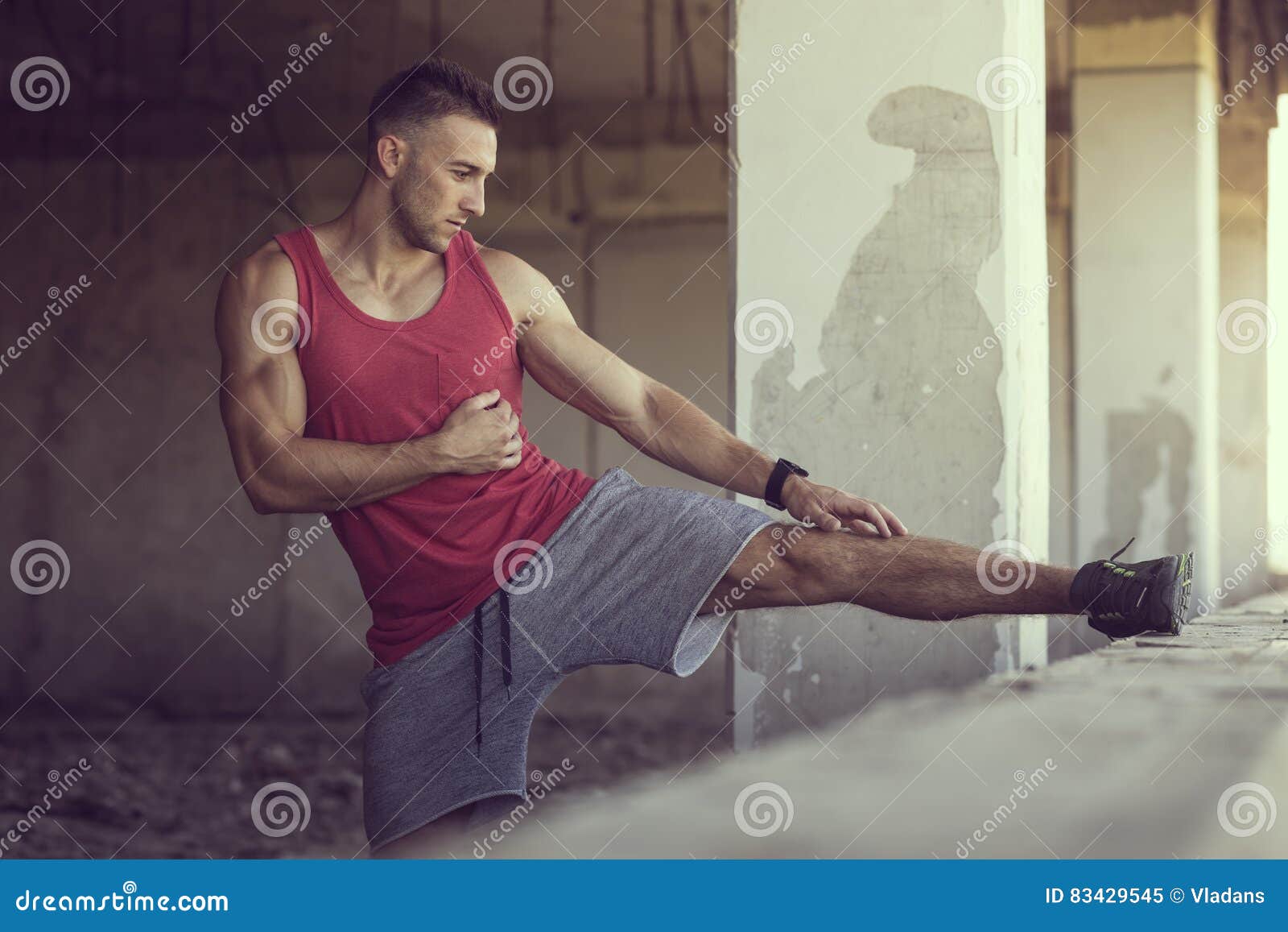 Warming Up Stock Image Image Of Jogger Fitness Masculine 83429545