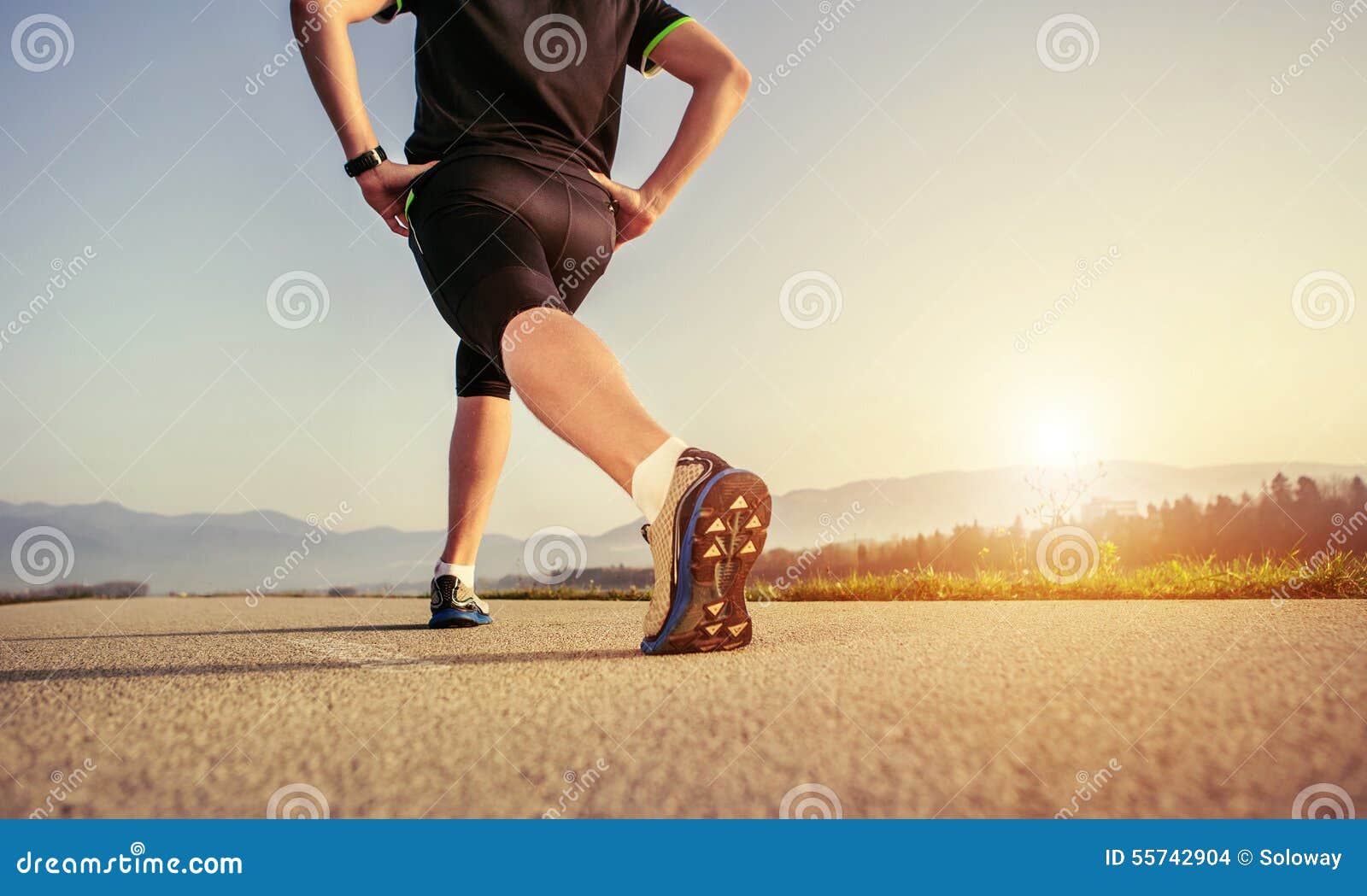 Warming Up Runner on the Road Close Up Image Stock Photo - Image of ...