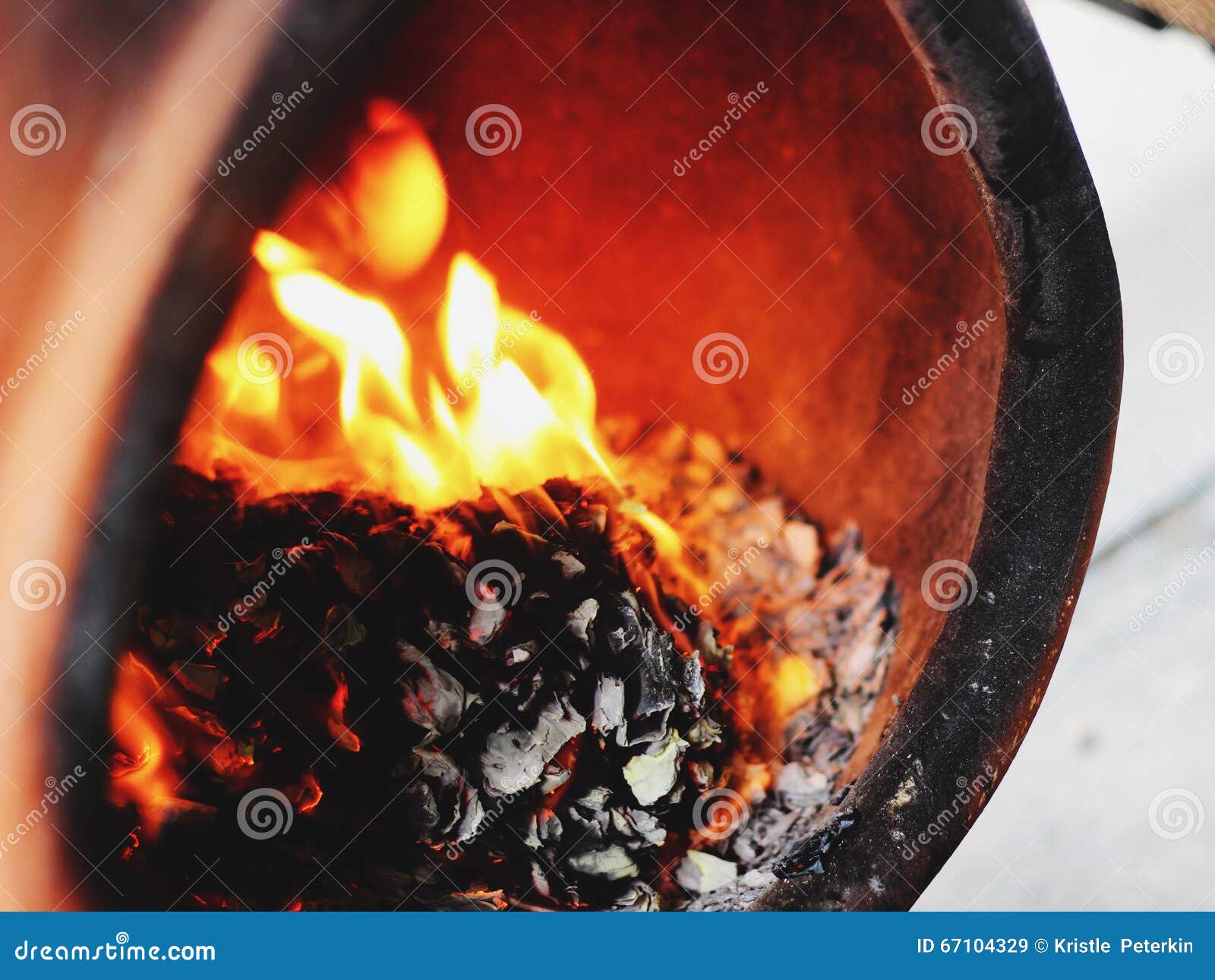 Warmth stock image. Image of warmth, fire, chiminea, outdoors - 67104329