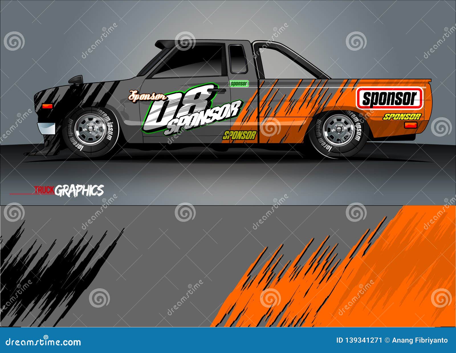 Pickup Truck Livery Graphic . Abstract Grunge Background Design for ...