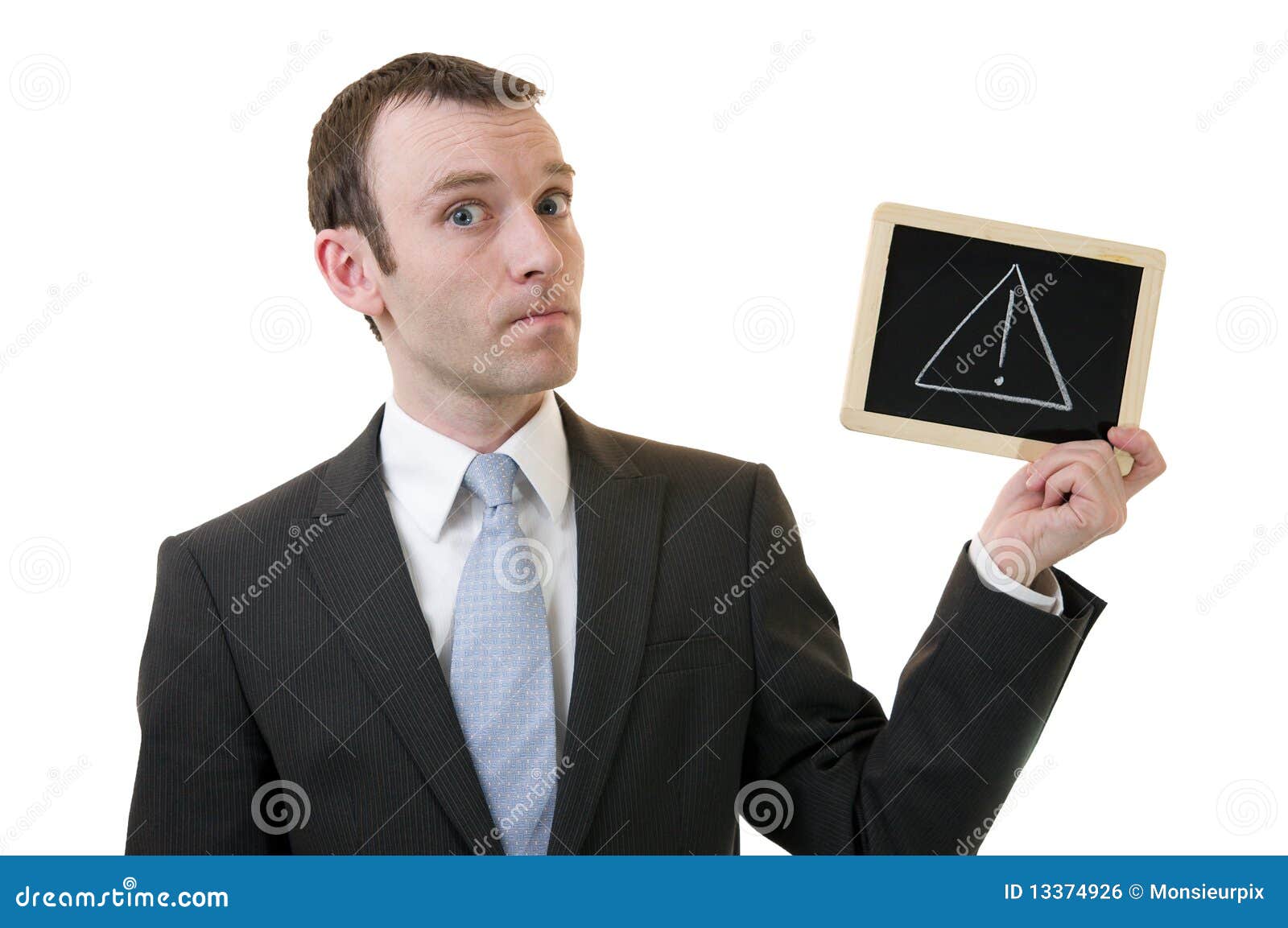 Warning stock photo. Image of isolated, portrait, young - 13374926