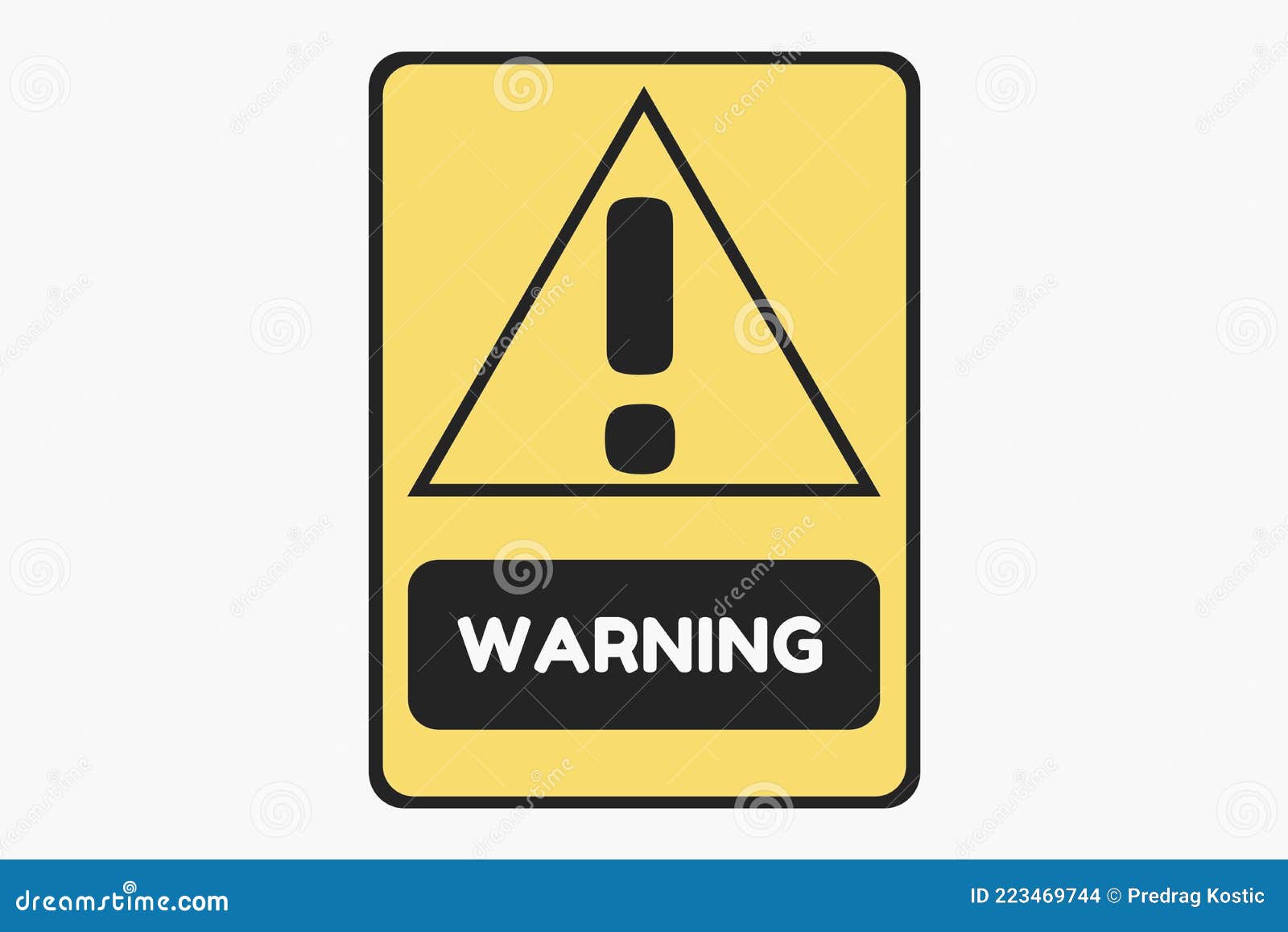 Warning Sign,warning Symbol in Yellow Background. Stock Illustration ...
