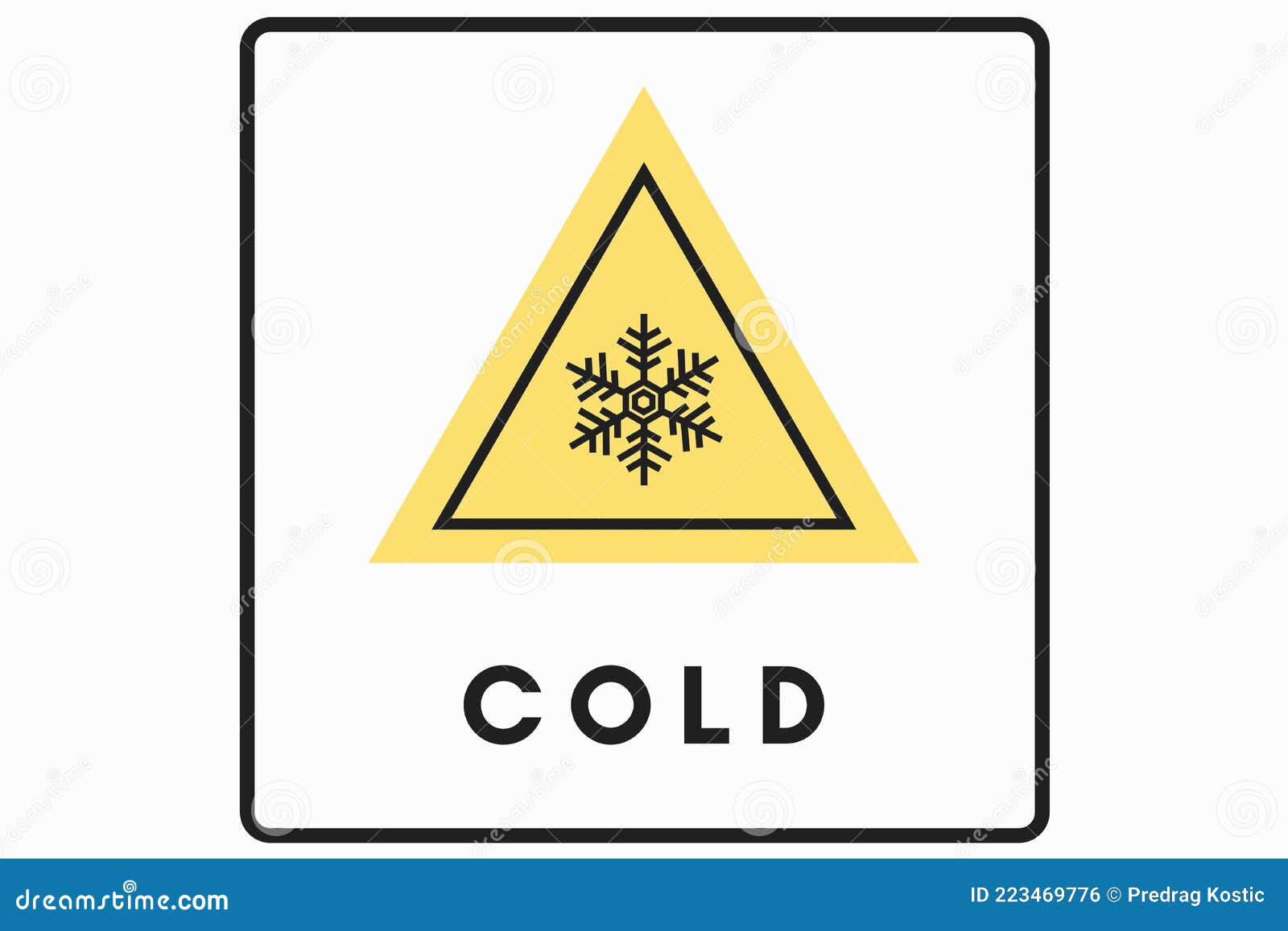 Cold Warning Sign .Snow Warning Stock Illustration - Illustration of ...