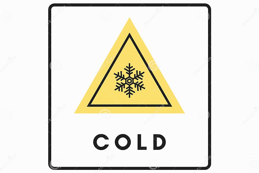Cold Warning Sign .Snow Warning Stock Illustration - Illustration of ...