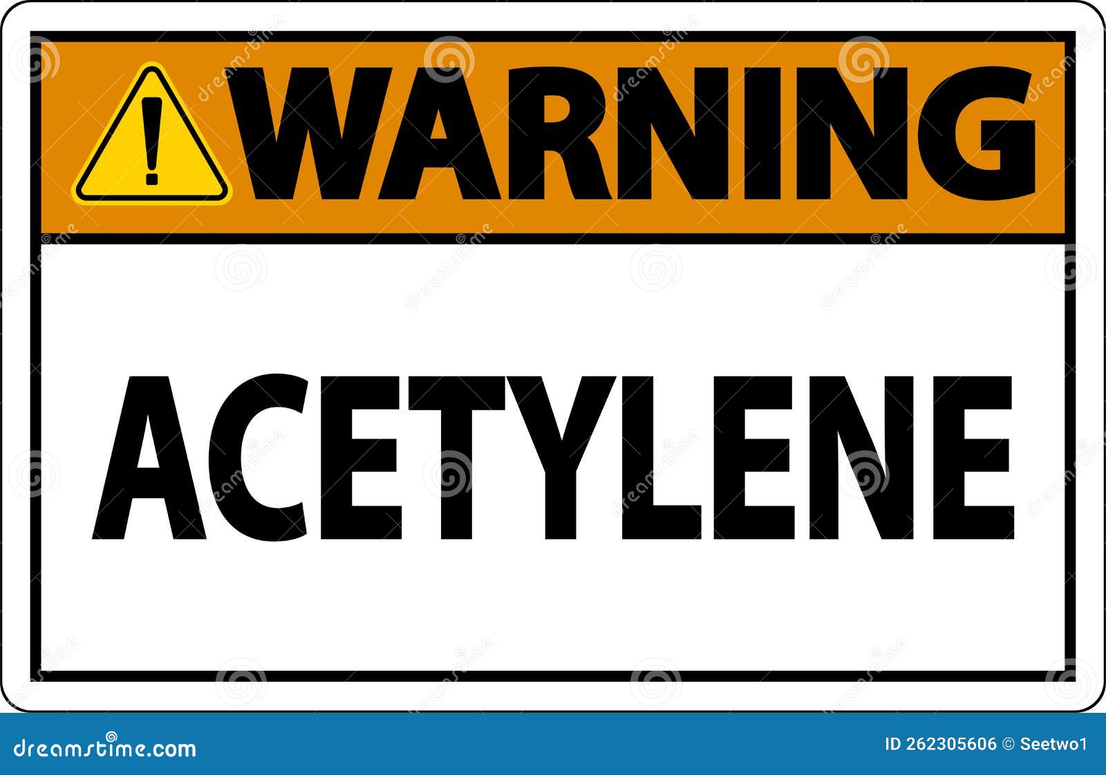 Warning Acetylene Sign on White Background Stock Vector - Illustration ...