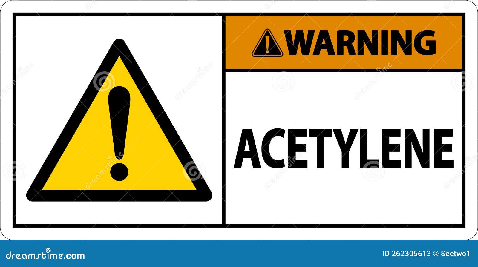 Warning Acetylene Sign on White Background Stock Vector - Illustration ...