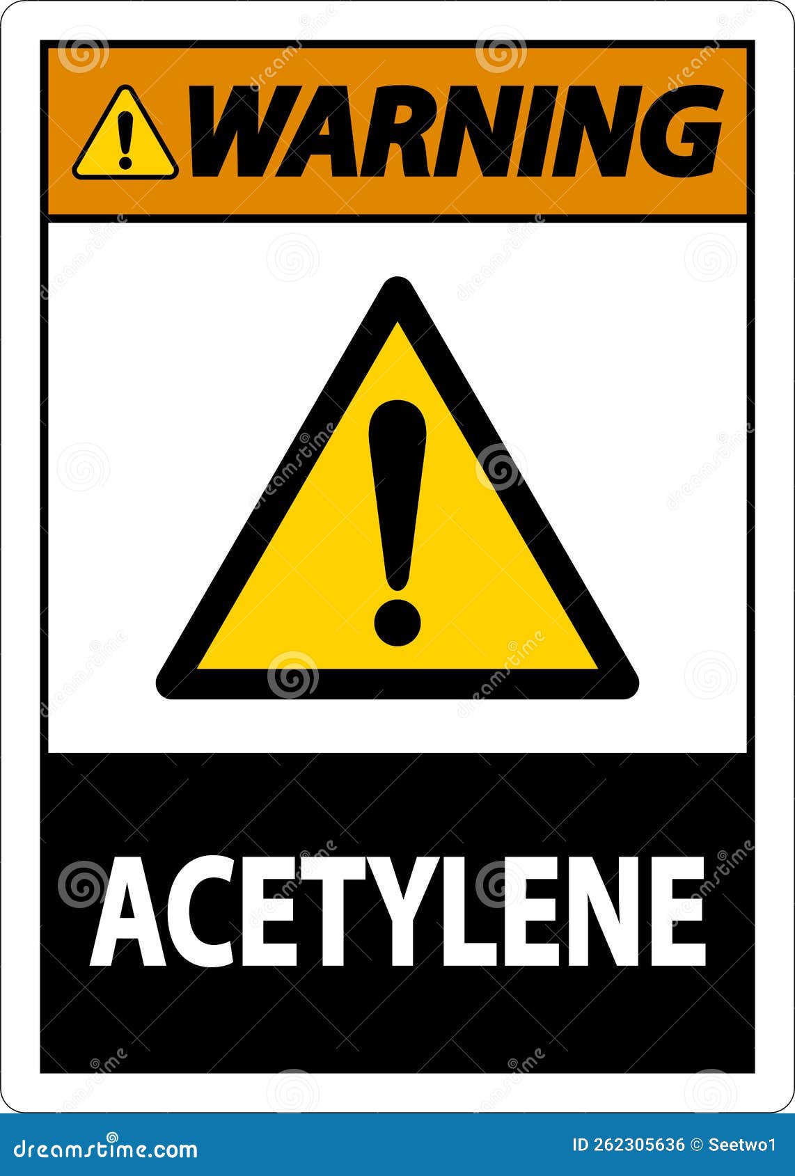 Warning Acetylene Sign on White Background Stock Vector - Illustration ...
