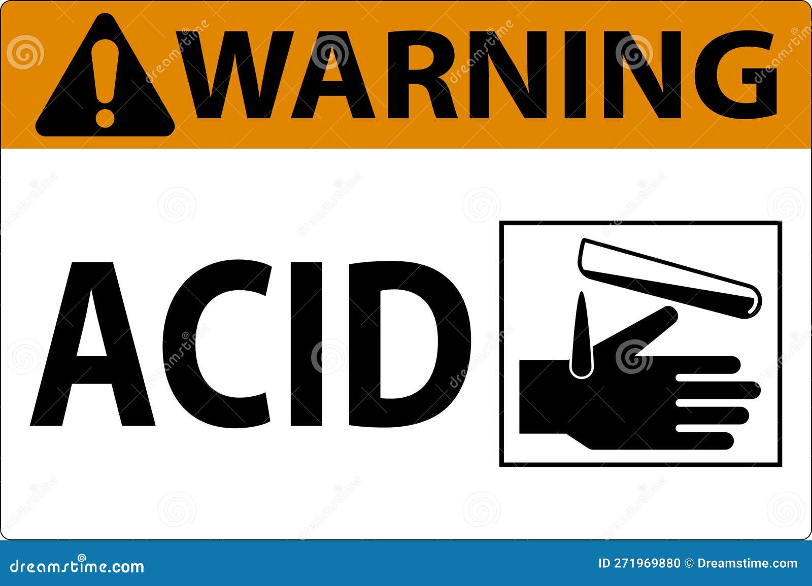 Warning Acid Symbol Sign,Vector Illustration, Isolate On White ...